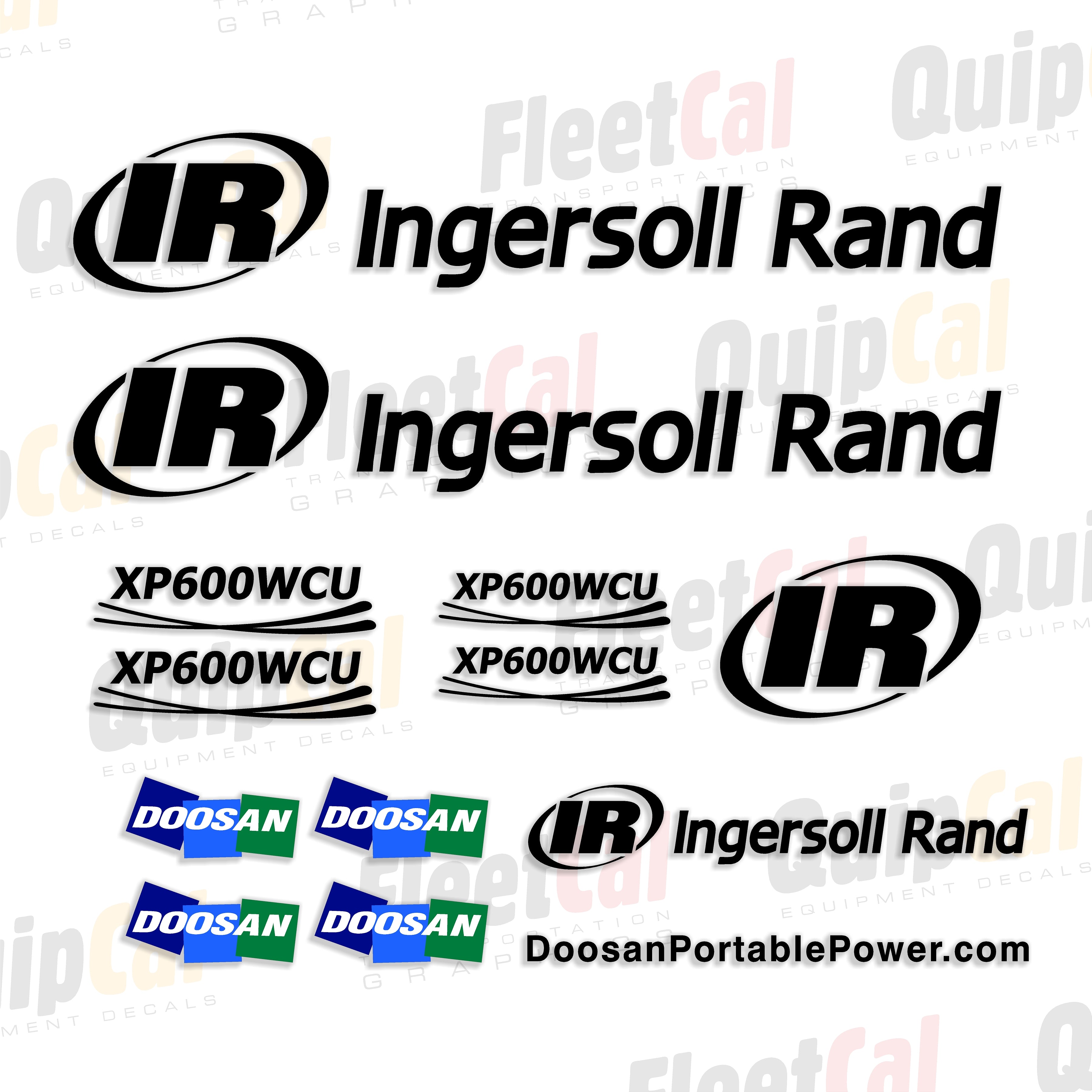 Ingersoll Rand - Doosan XP600WCU Air Compressor Marking Decal Set ...