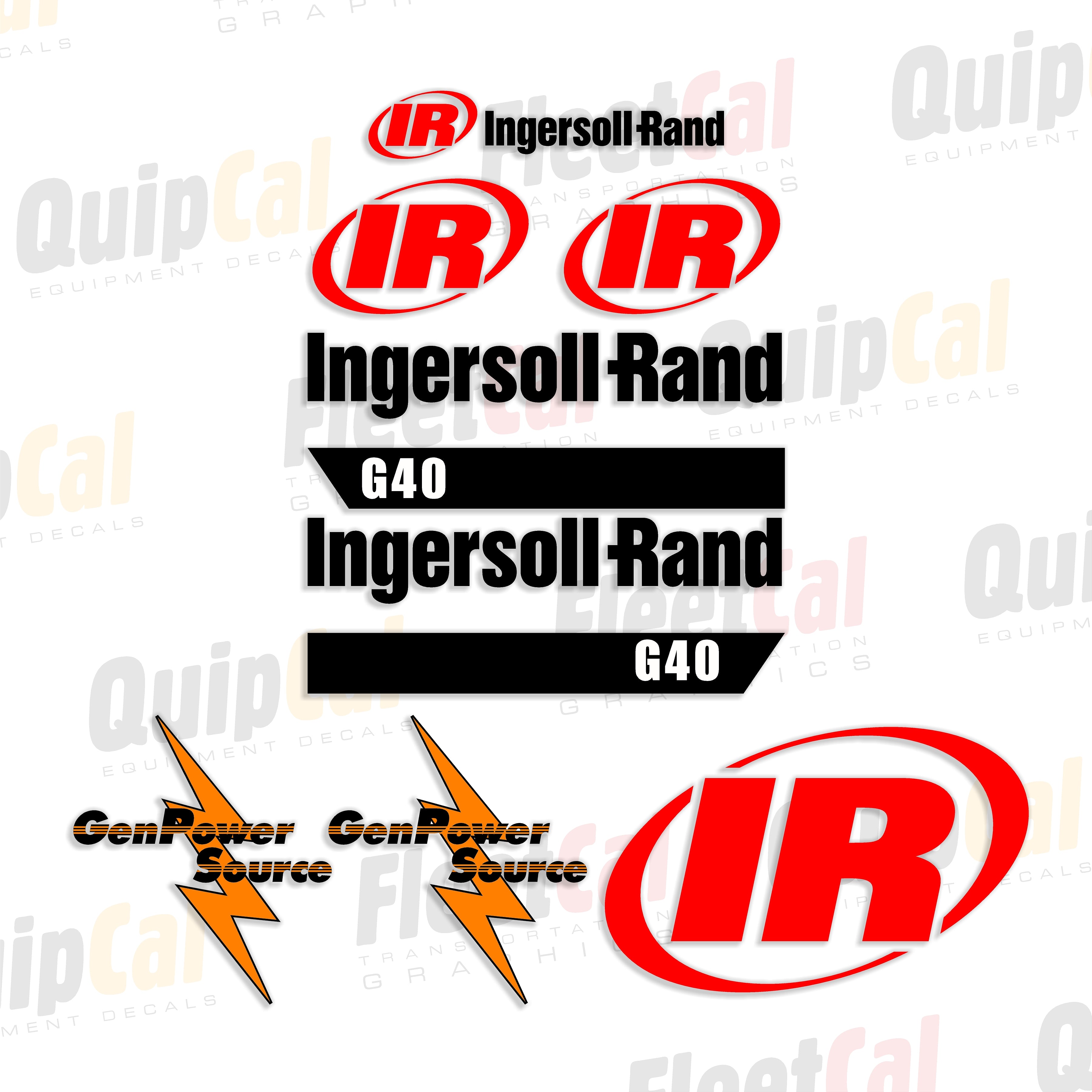Ingersoll Rand G40 Generator Marking Decal Set – Truck and Equipment Decals