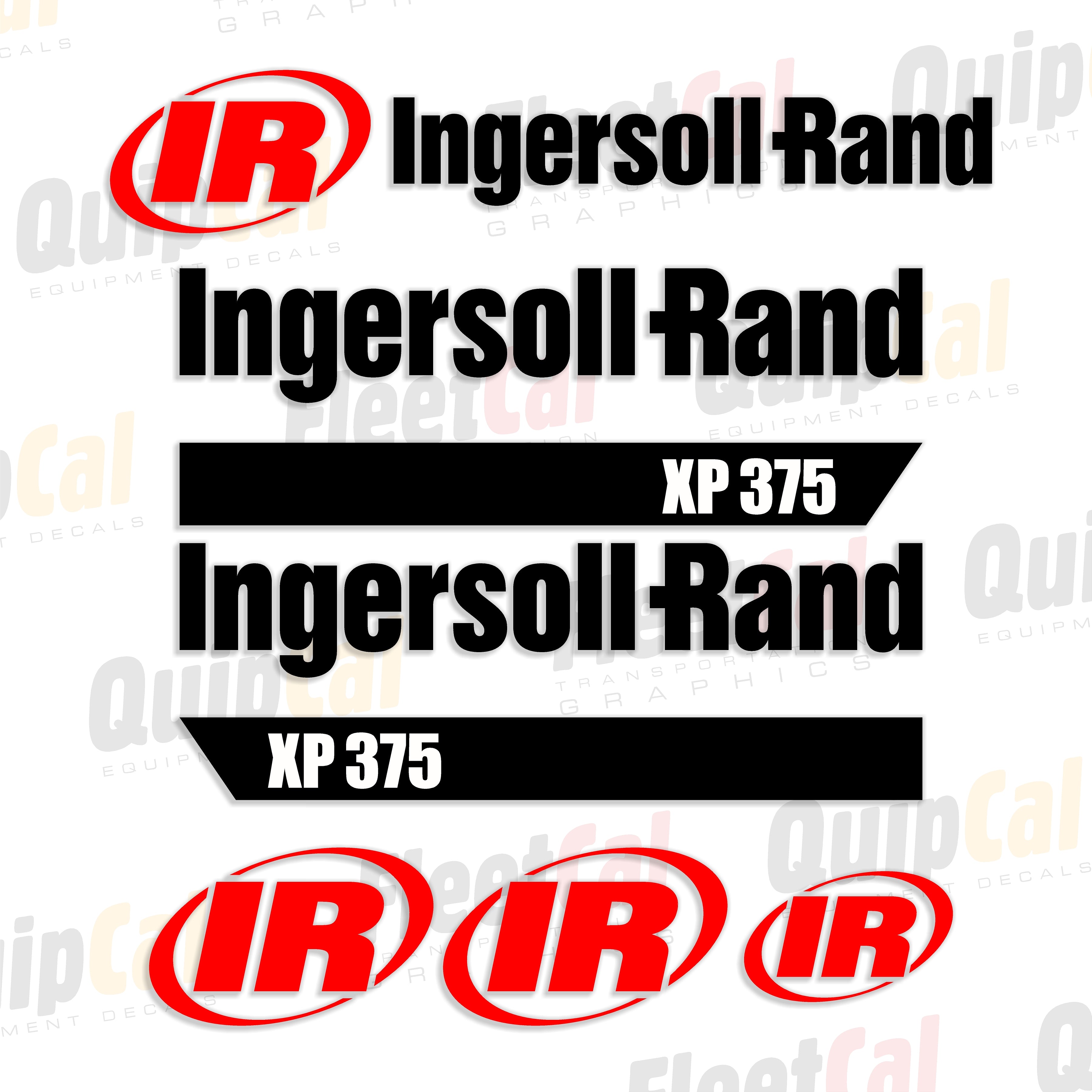 Ingersoll Rand XP375 Air Compressor Early 2000s Model Marking Decal Se ...
