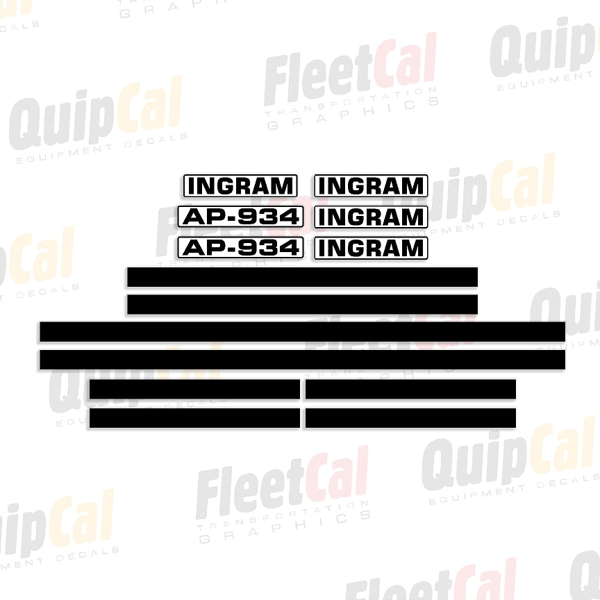 Ingram AP 934 Articulated Pneumatic Roller Marking Decal Set – Truck ...