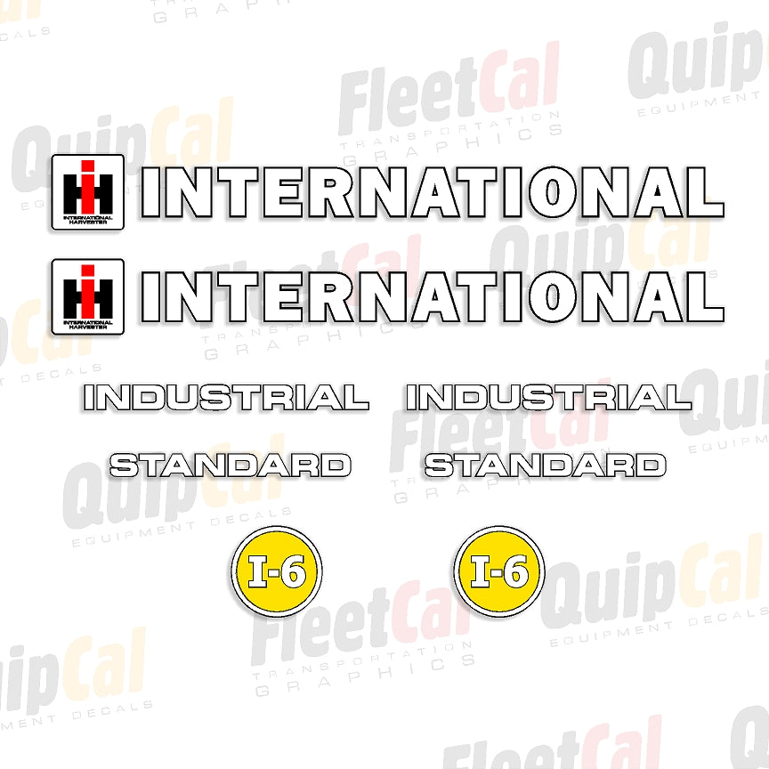 International I-6 Industrial Tractor Marking Decal Set – Truck and ...