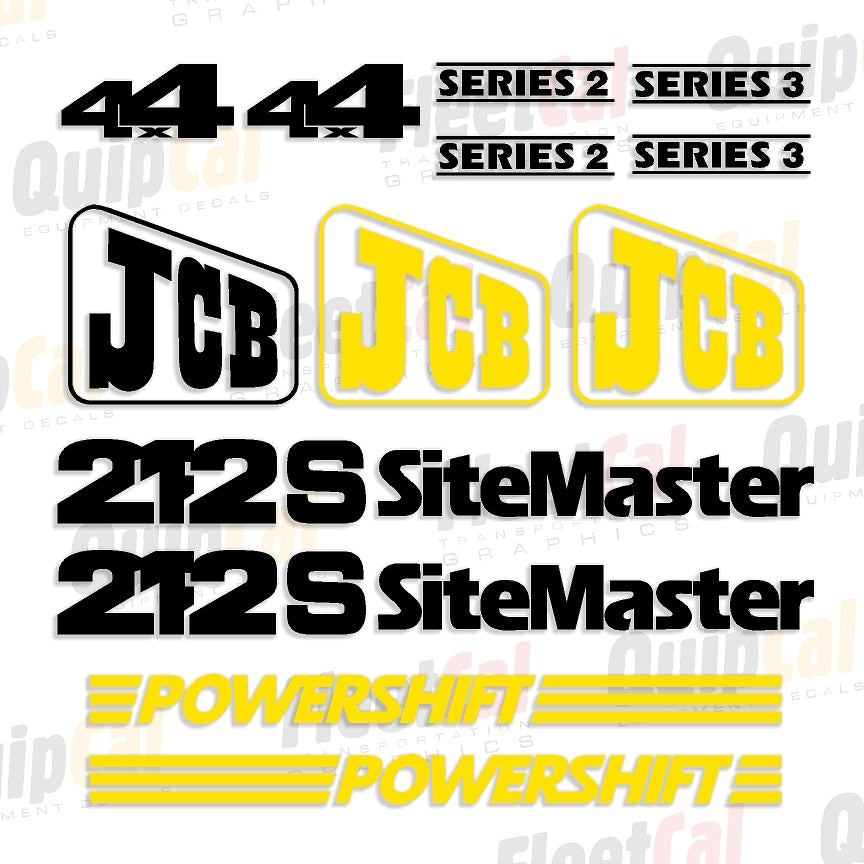 JCB 212S Series 2 & 3 SiteMaster Backhoe Marking Decal Set – Truck and ...