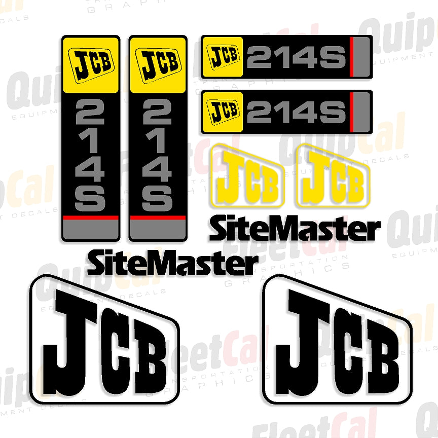 JCB 214S SiteMaster Backhoe Marking Decal Set (2004 Model) – Truck and ...