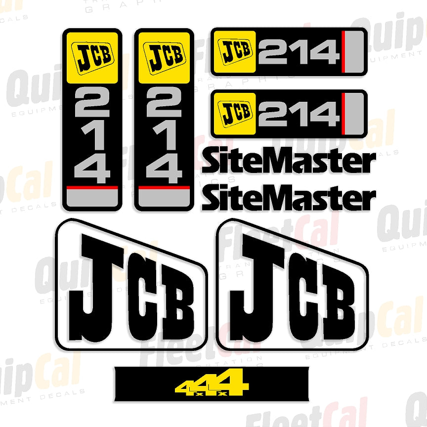 JCB 214 SiteMaster Backhoe Marking Decal Set (2004 Model) – Truck and ...