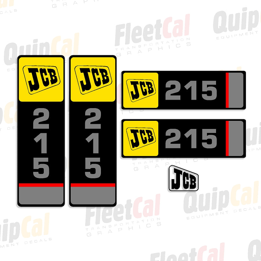 JCB 215 Backhoe Marking Decal Set (2004 Model) – Truck and Equipment Decals