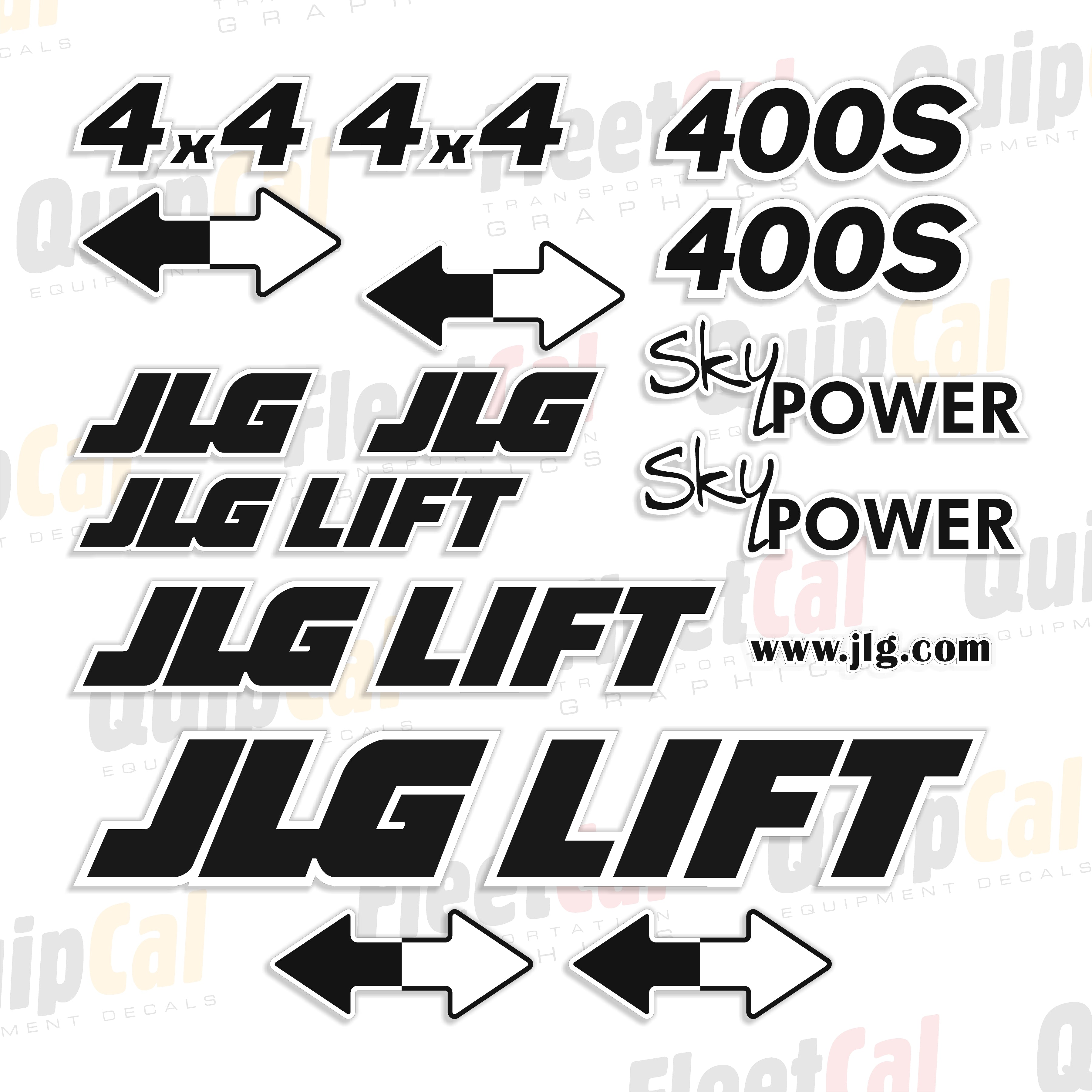 JLG 400S Telescopic Boom Lift Marking Decal Set with Sky Power – Truck ...