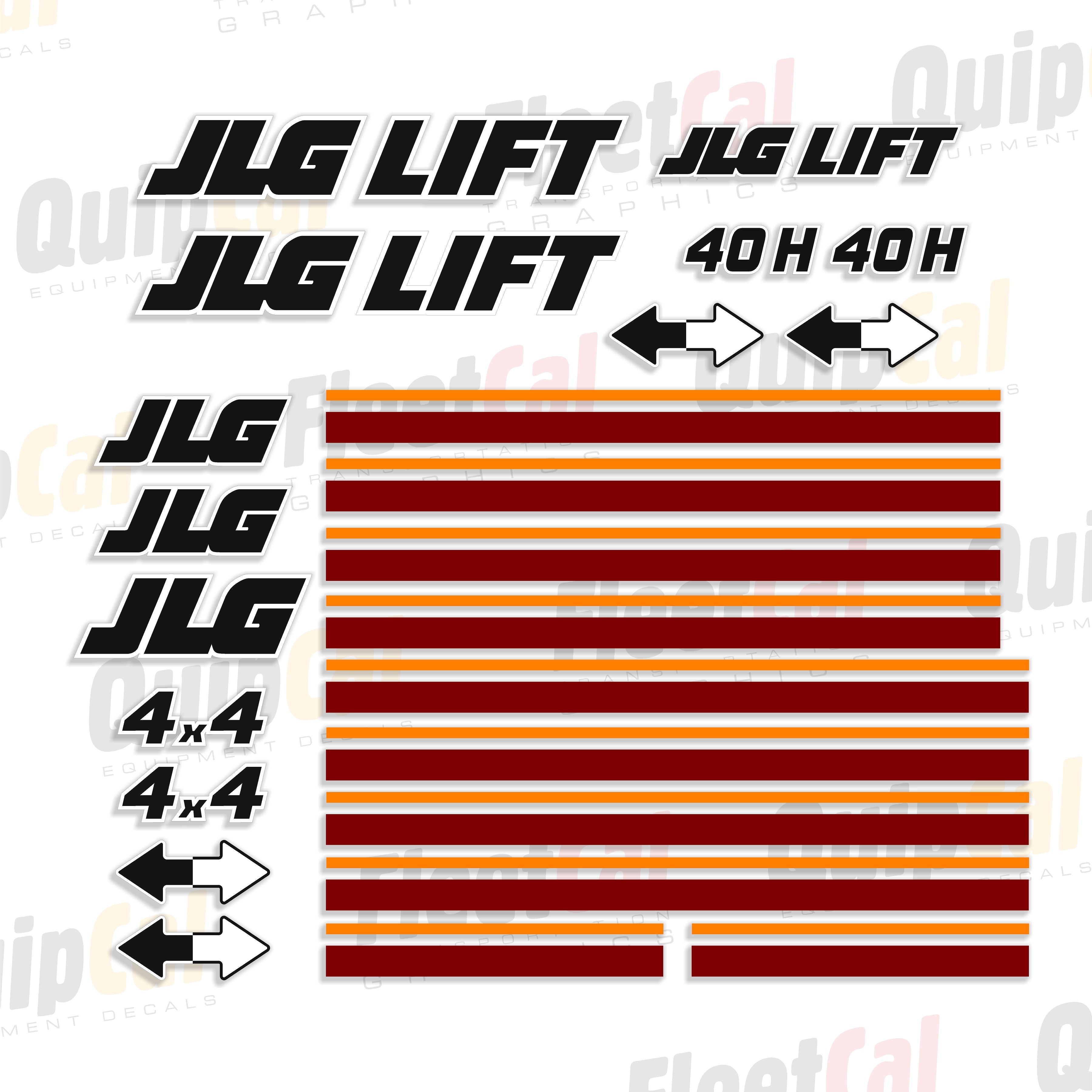 JLG 40H Telescopic Manlift Late Model Marking Decal Set – Truck and ...