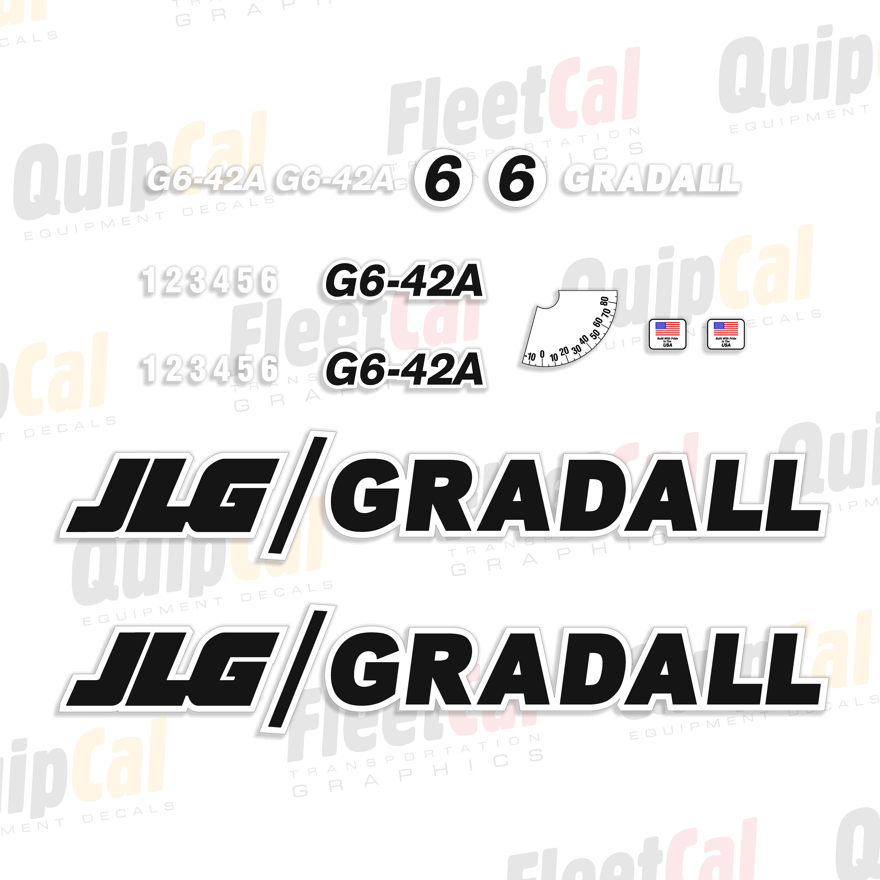 JLG Gradall G6-42A Telehandler Marking Decal Set – Truck and Equipment ...