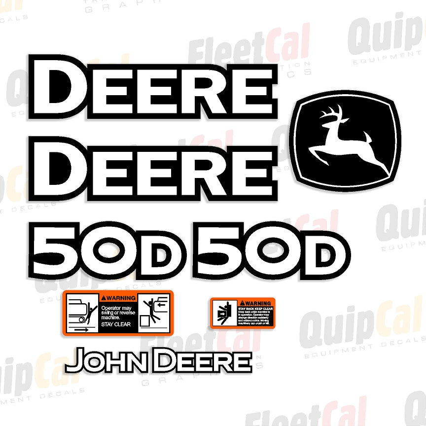 John Deere 50D Excavator Marking Decal Set – Truck and Equipment Decals