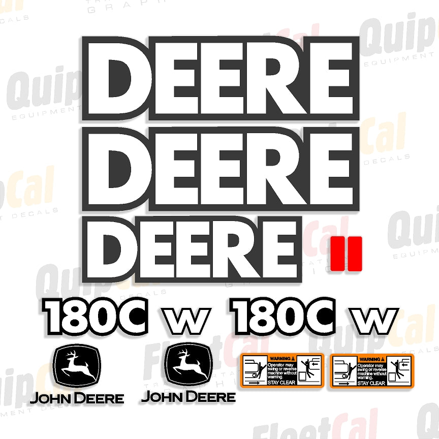 John Deere 180CW Rubber Tire Excavator Marking Decal Set – Truck and ...
