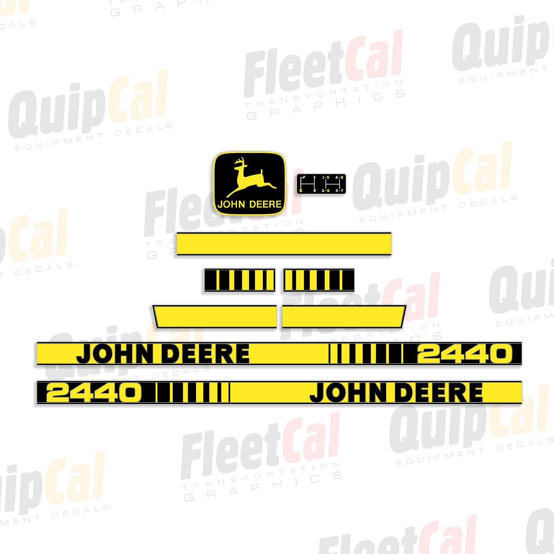 John Deere 2440 Tractor Marking Decal Set Late Model Tiger Stripe ...