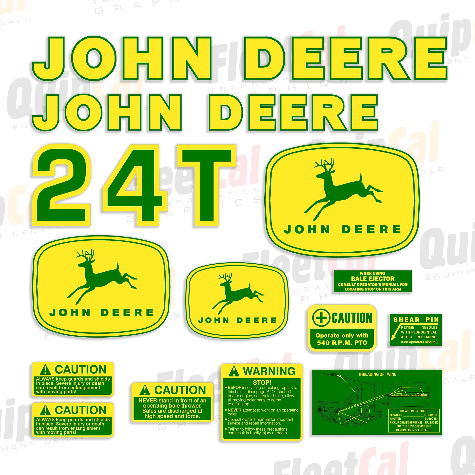 John Deere 24T Baler Marking Decal Set – Truck and Equipment Decals
