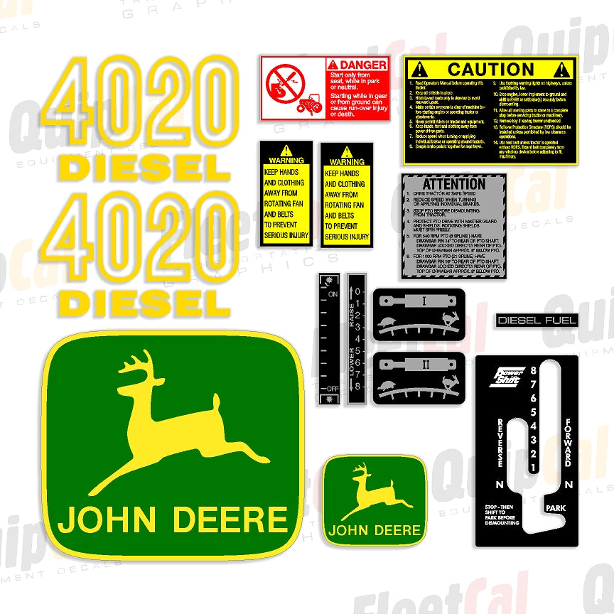John Deere 4020 Powershift Tractor Marking Decal Set – Truck and ...