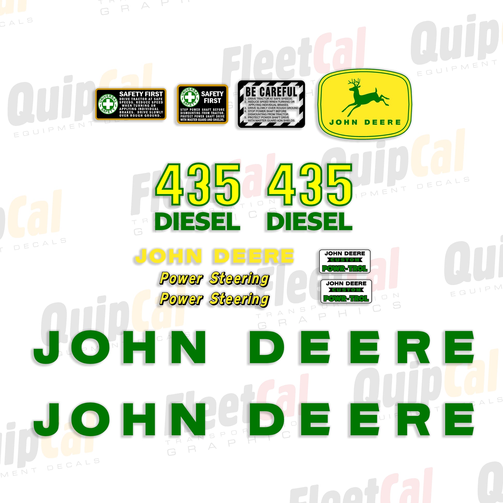 John Deere 435 Diesel Tractor Marking Decal Set – Truck and Equipment ...