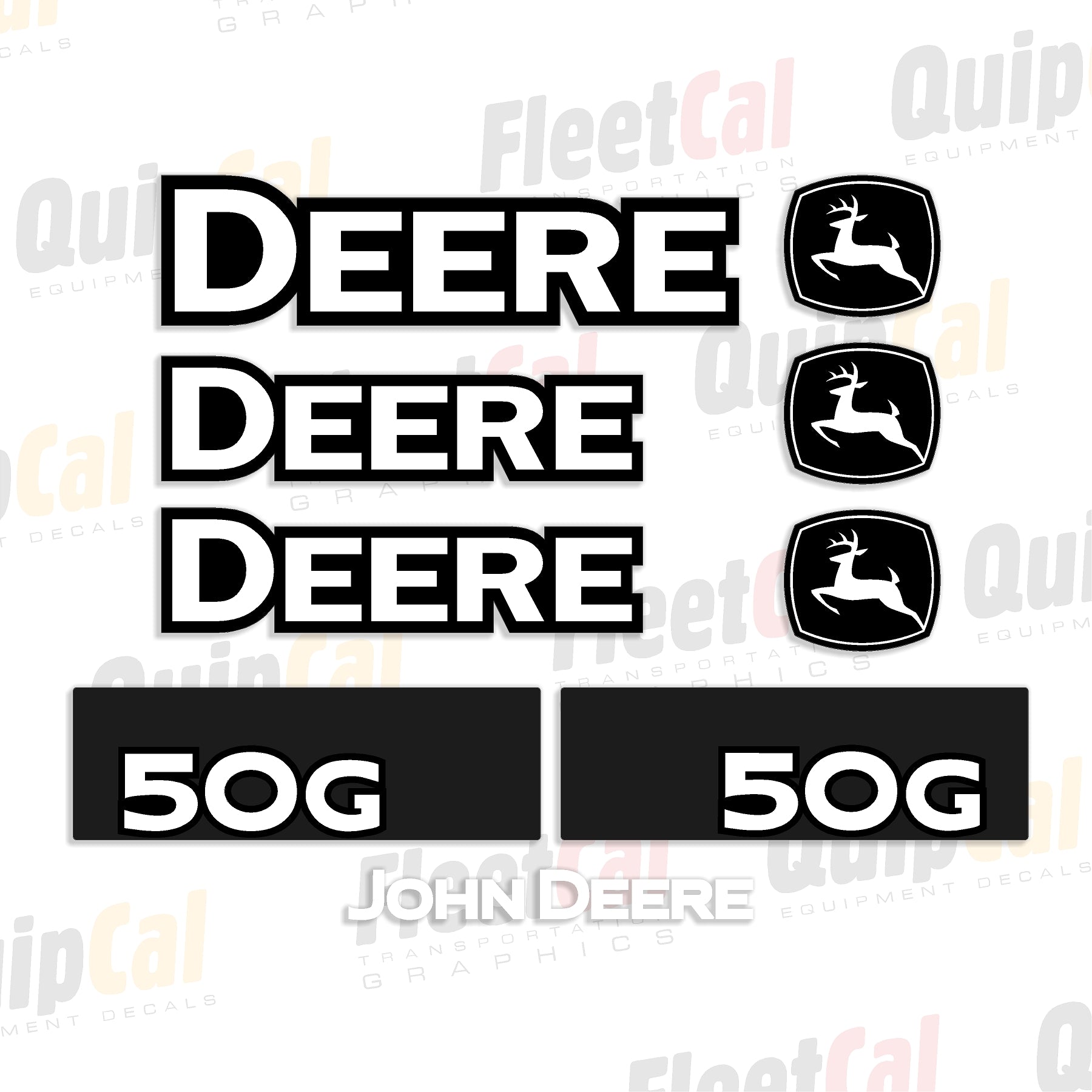 John Deere 50G Excavator 2015-2020 Model Marking Decal Set – Truck and ...