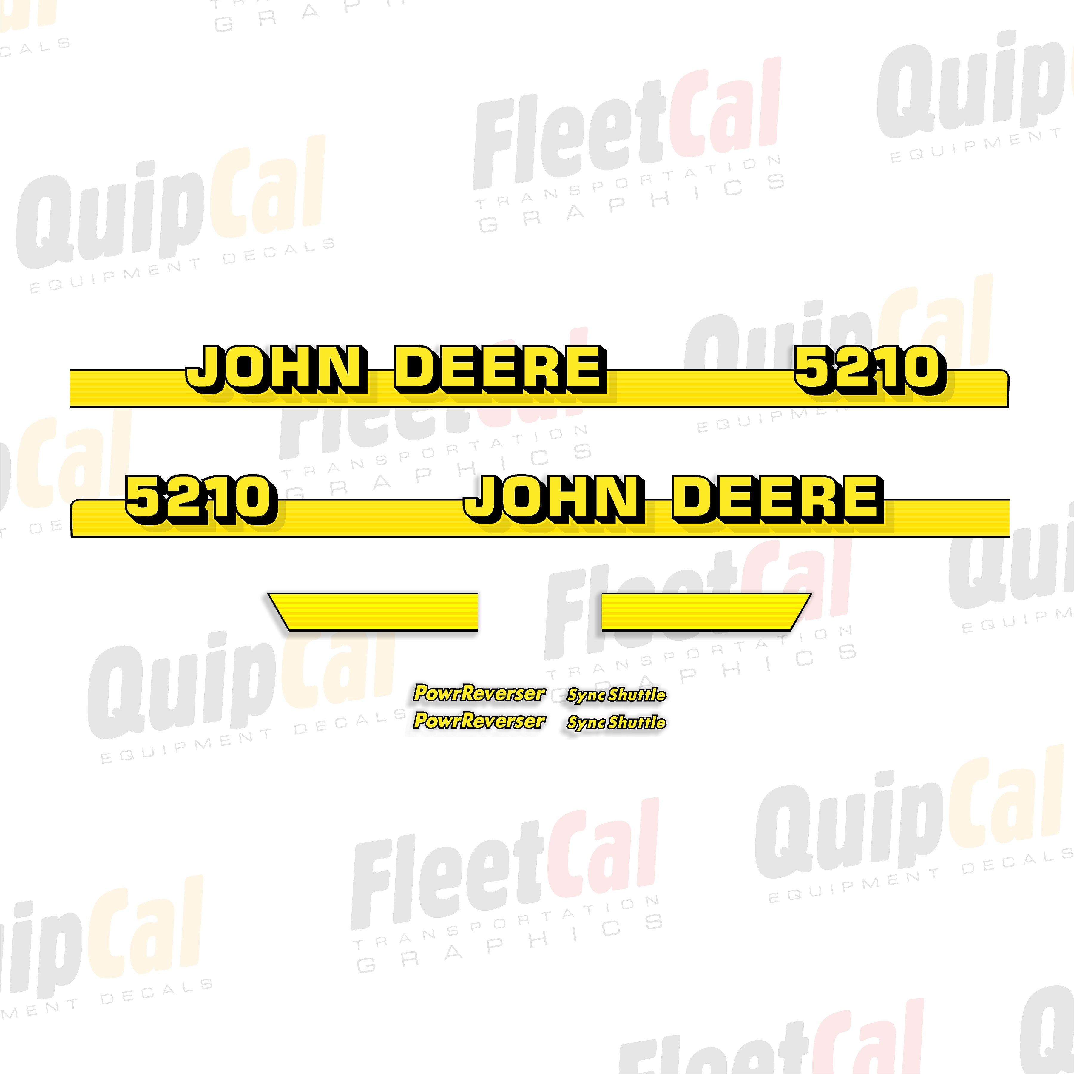 John Deere 5210 Tractor Hood Marking Decal Set – Truck and Equipment Decals
