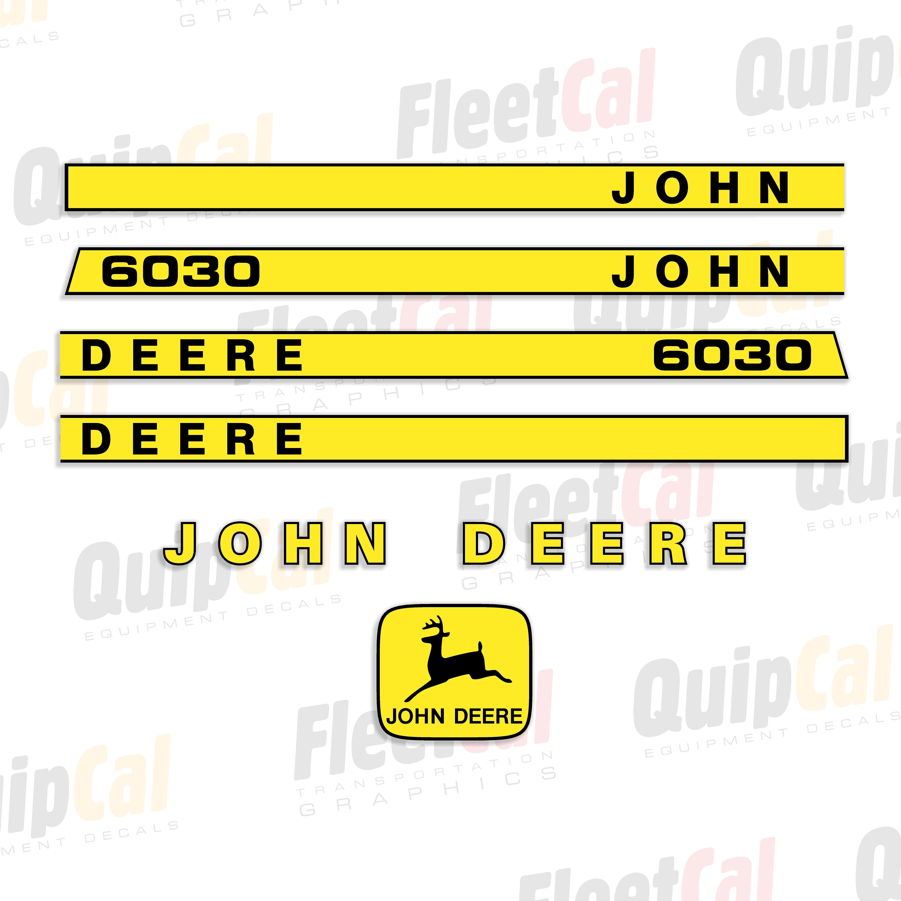 John Deere 6030 Tractor Hood Marking Decal Set – Truck and Equipment Decals