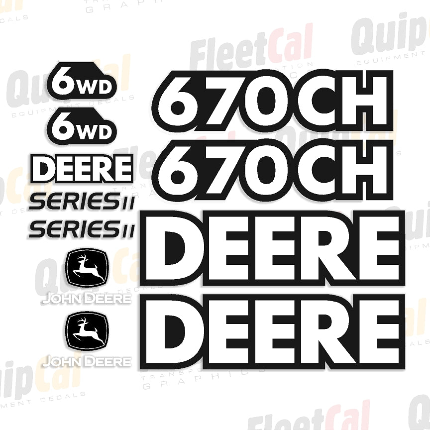 John Deere 670CH Series II Grader Marking Decal Set – Truck and ...