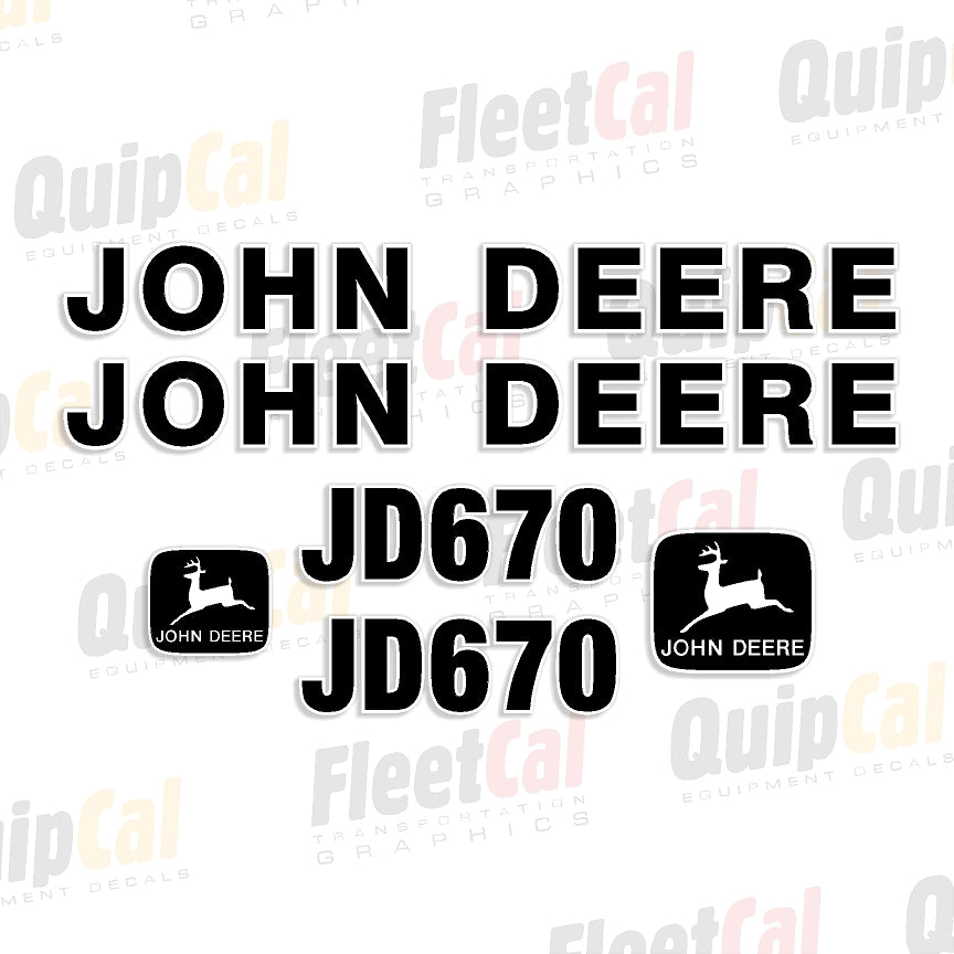 John Deere 670 Grader Marking Decal Set – Truck and Equipment Decals