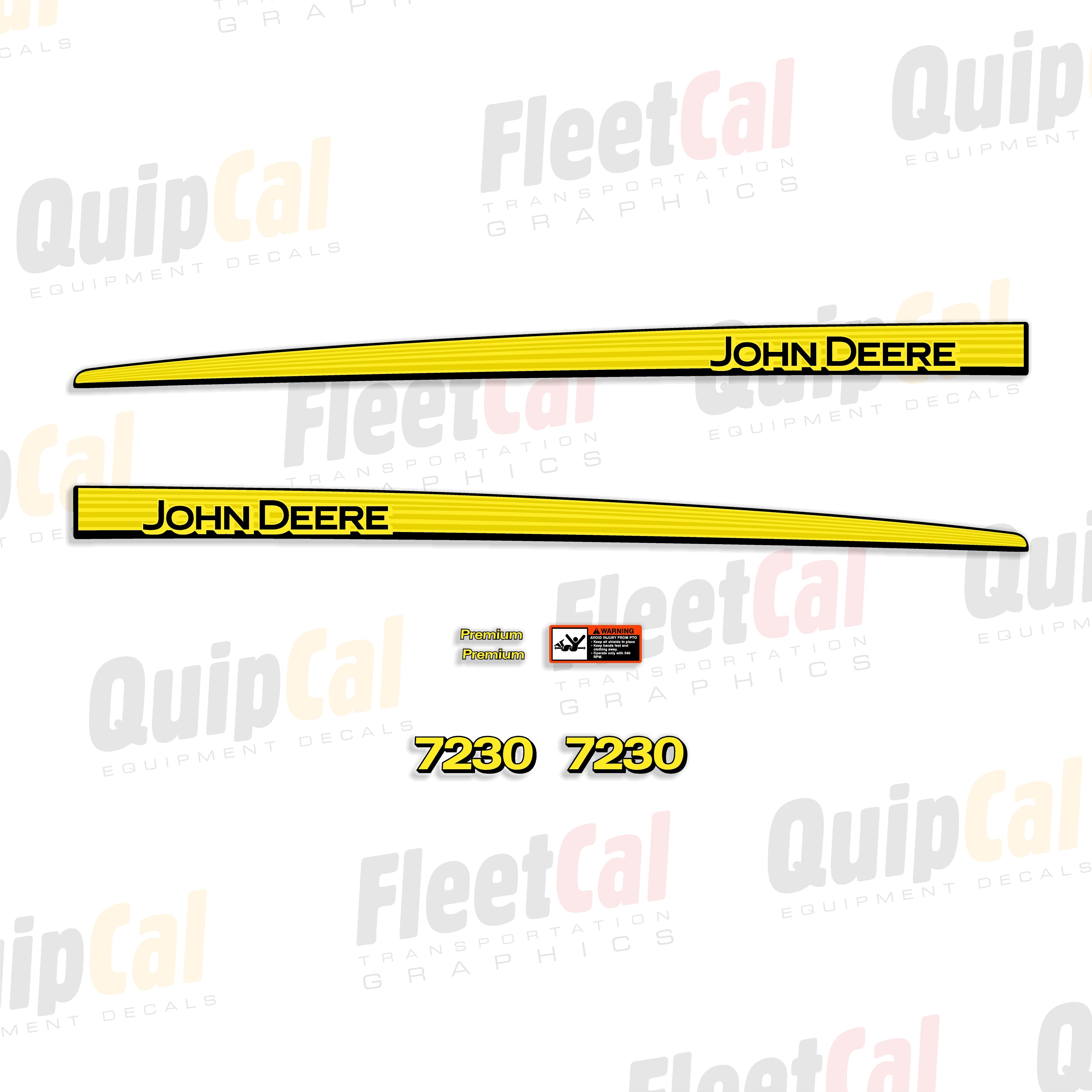 John Deere 7230 Tractor Hood Marking Decal Set – Truck and Equipment Decals