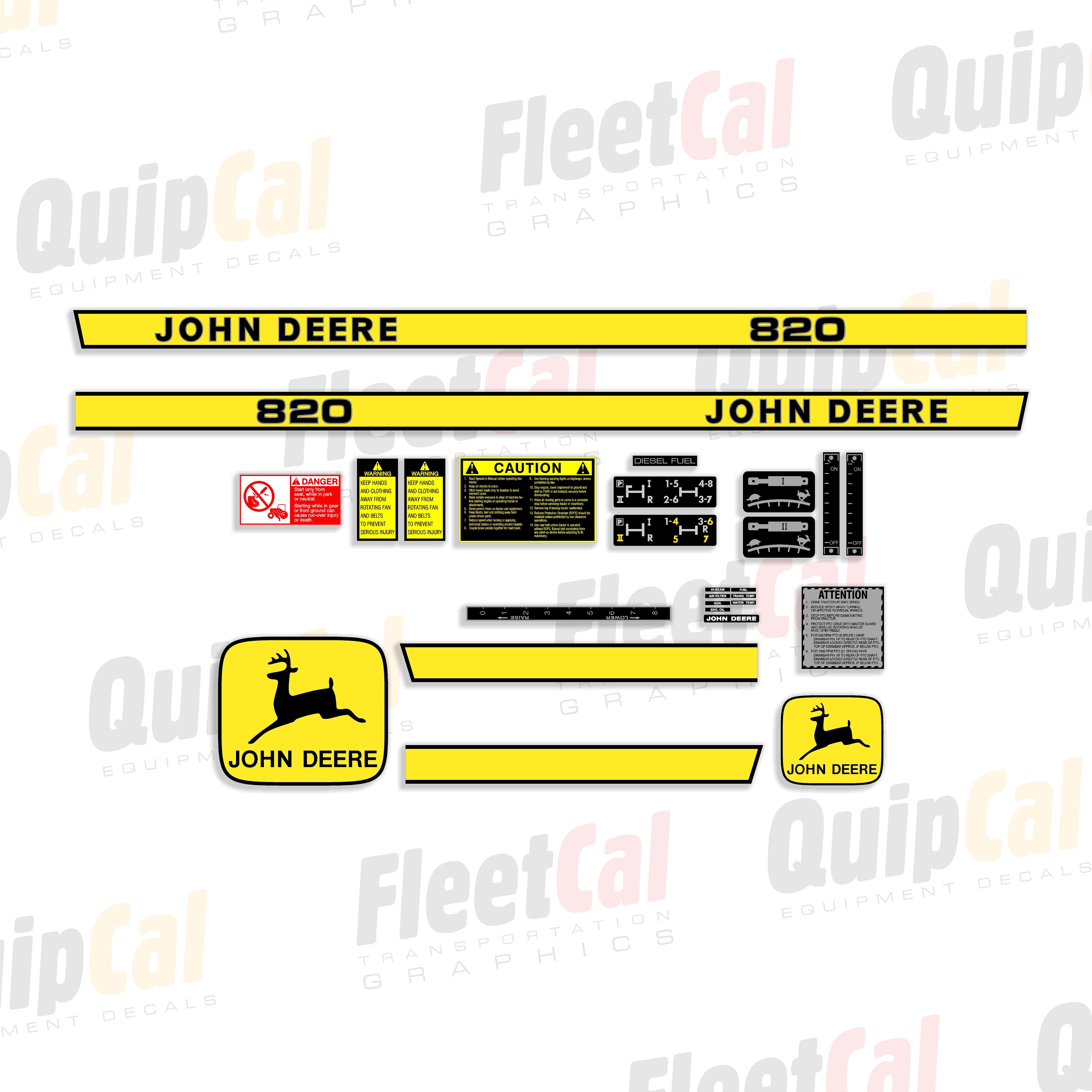 John Deere 820 Tractor Late Model Marking Decal Set – Truck and ...
