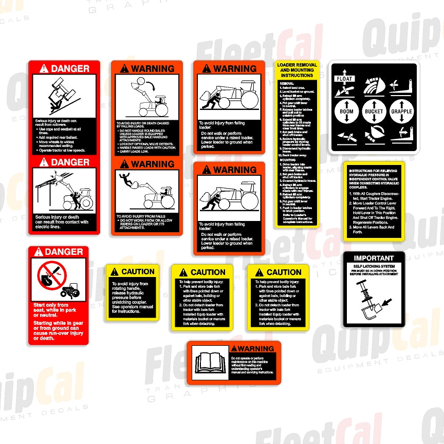 John Deere Front End Loader Safety Decal Set – Truck and Equipment Decals