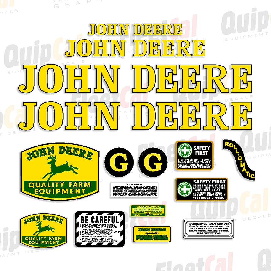 John Deere G Tractor Marking Decal Set – Truck and Equipment Decals