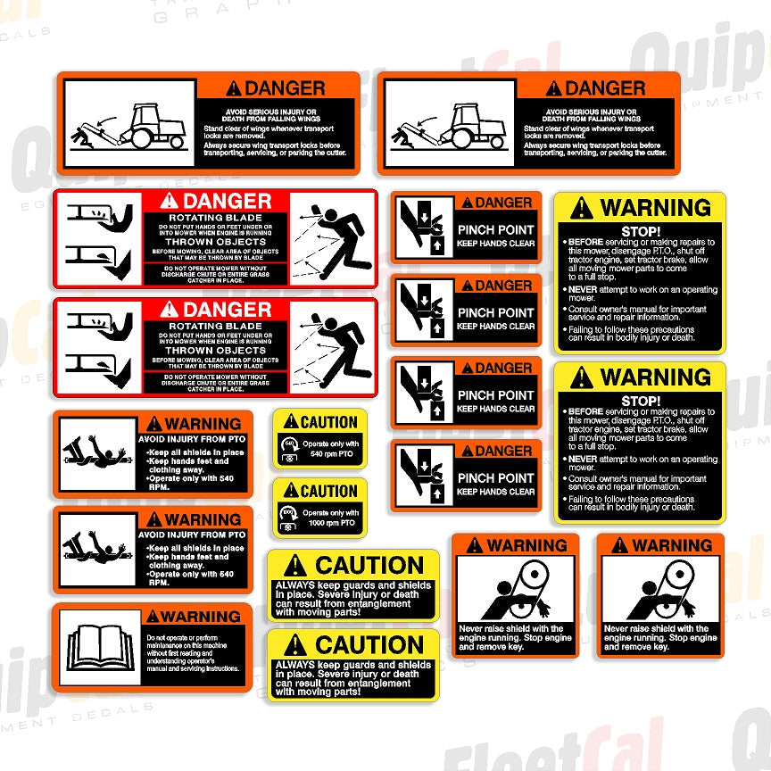 John Deere Rotary Mower Safety Decal Set – Truck and Equipment Decals