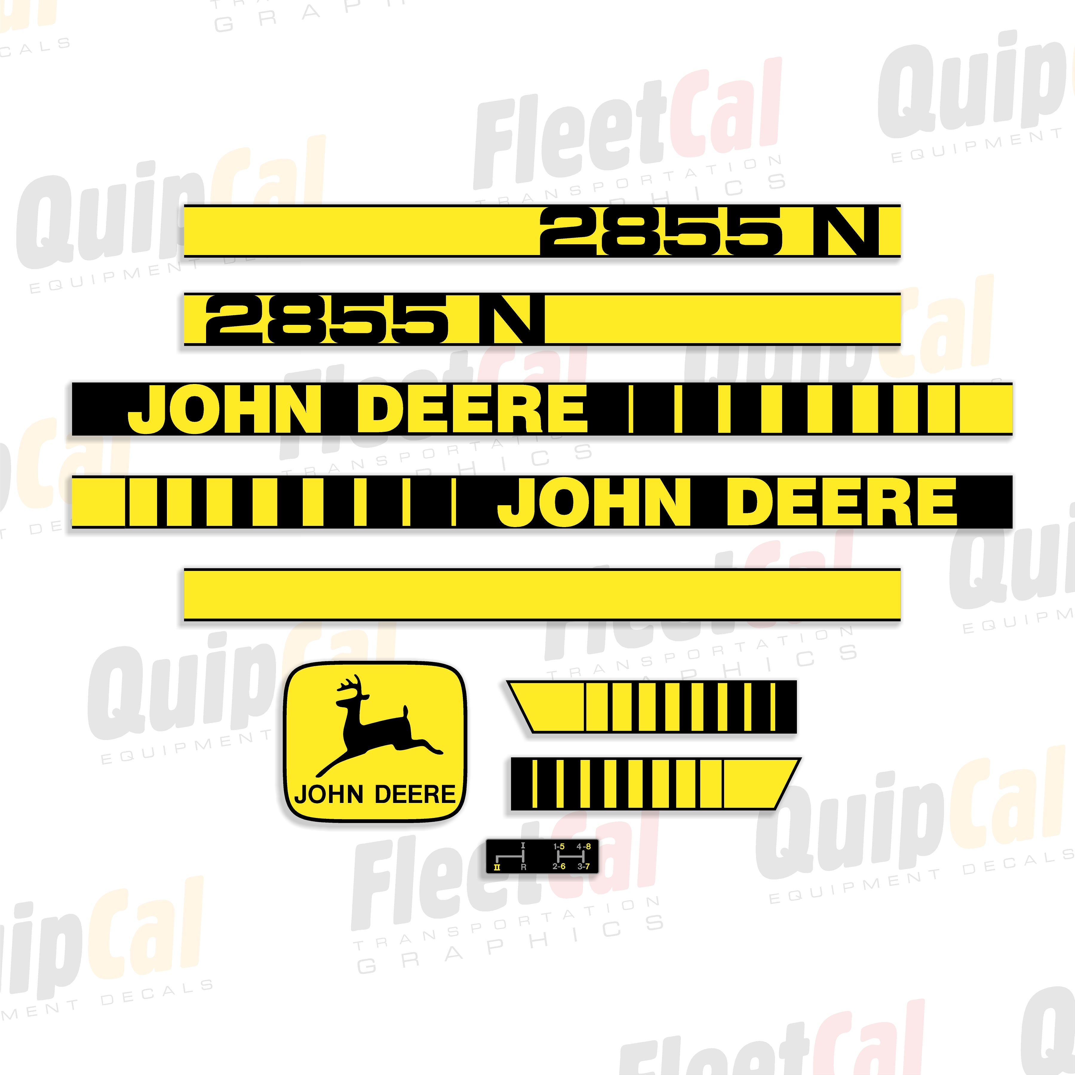 John Deere 2855N Tractor Hood Marking Decal Set – Truck and Equipment ...
