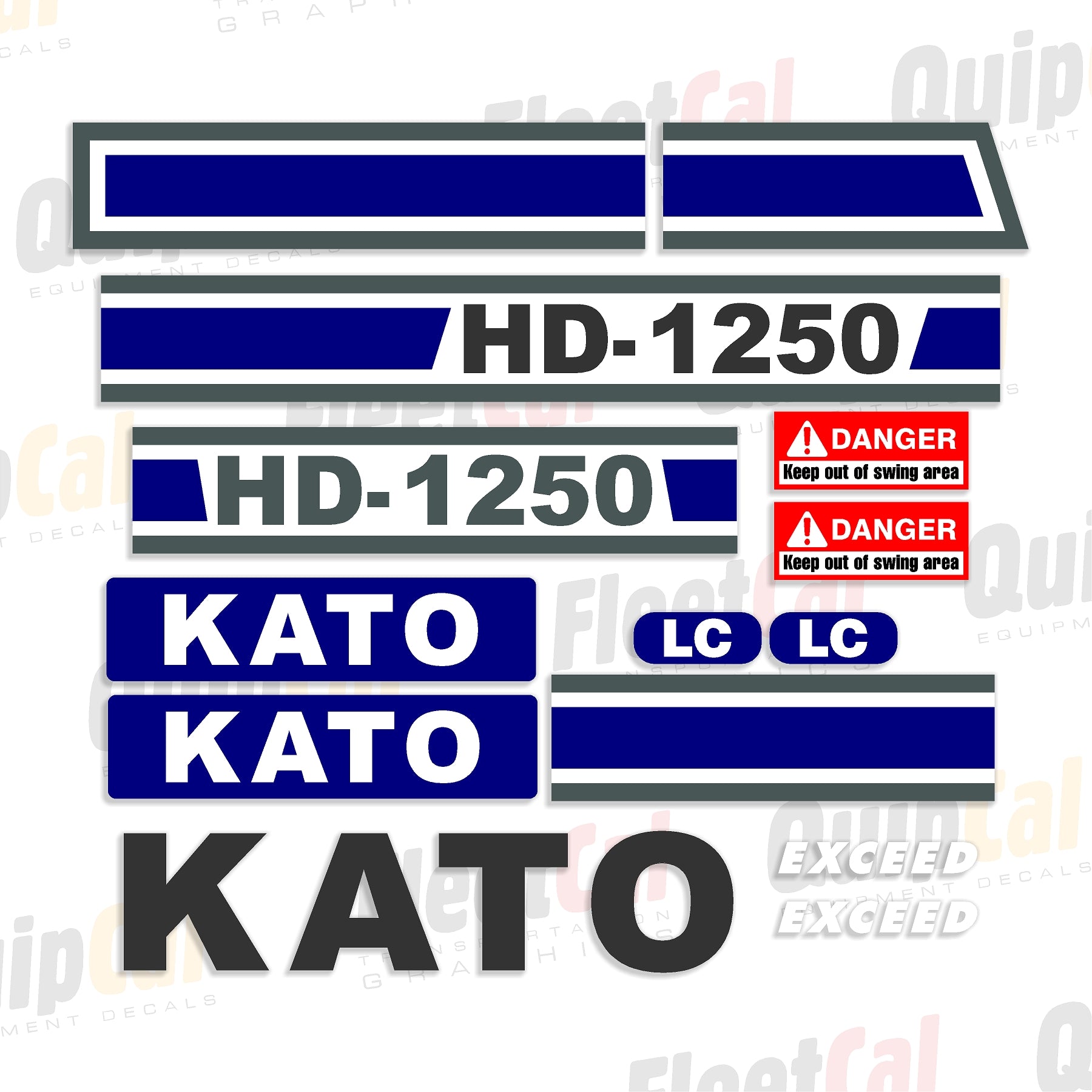 Kato HD-1250 Excavator Marking Decal Set – Truck and Equipment Decals