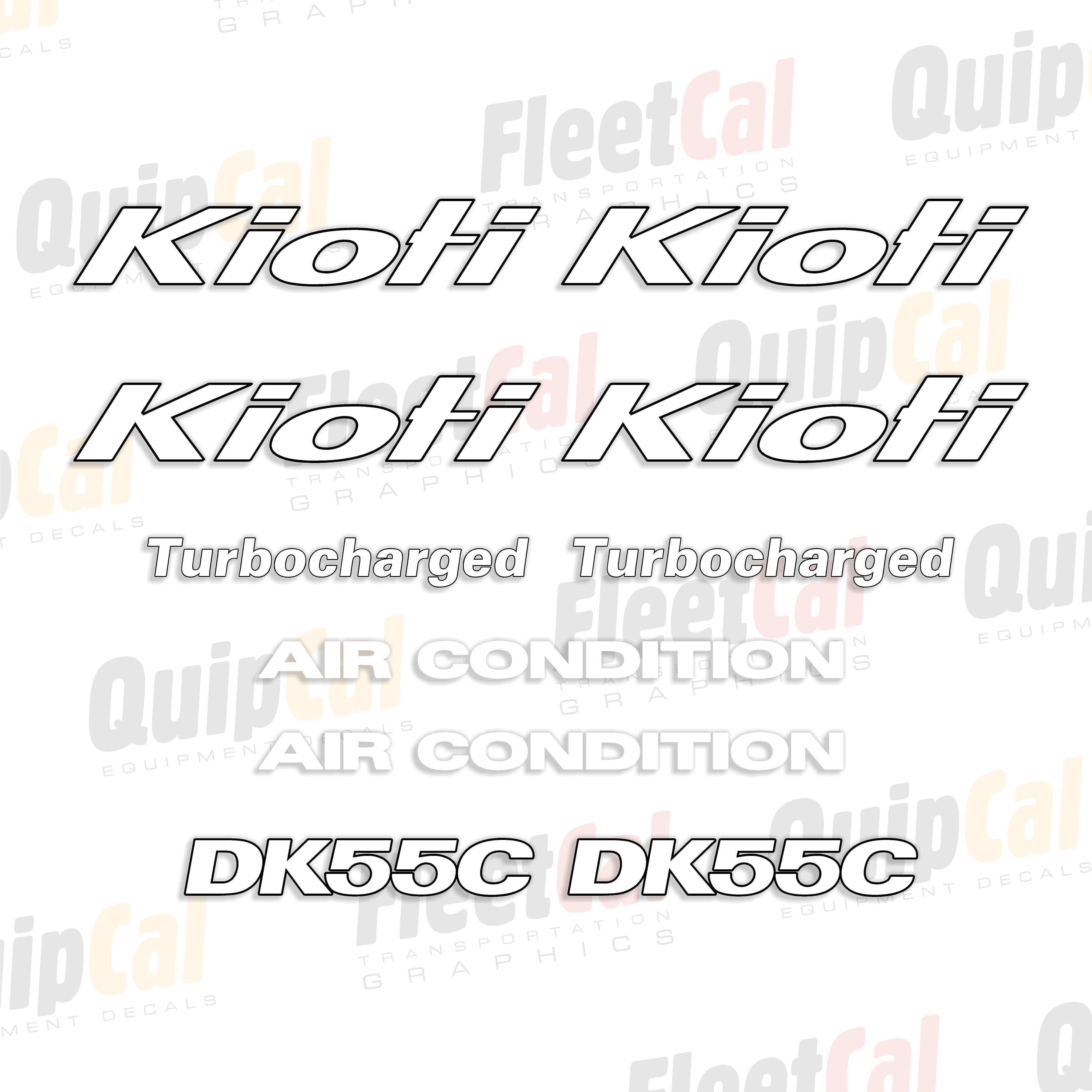 Kioti DK55C Tractor Marking Decal Set – Truck and Equipment Decals