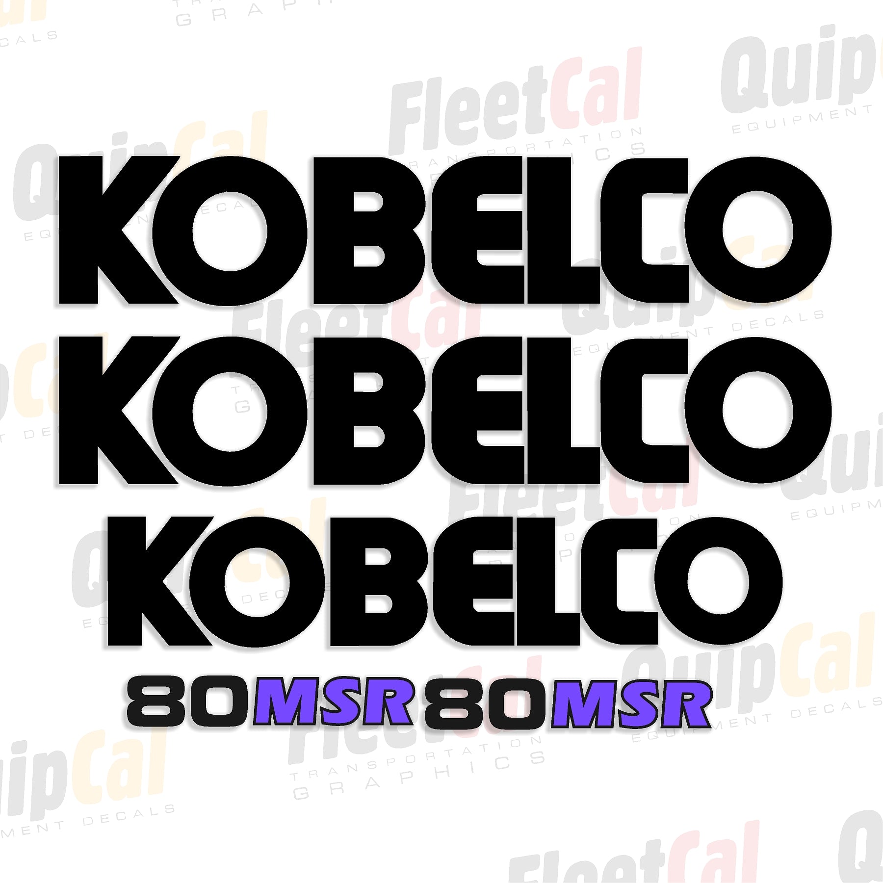 Kobelco 80MSR Excavator Marking Decal Set Yellow Machine – Truck and ...