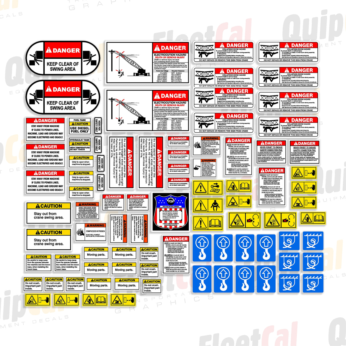 Kobelco Crawler Crane Safety Decal Set – Truck and Equipment Decals