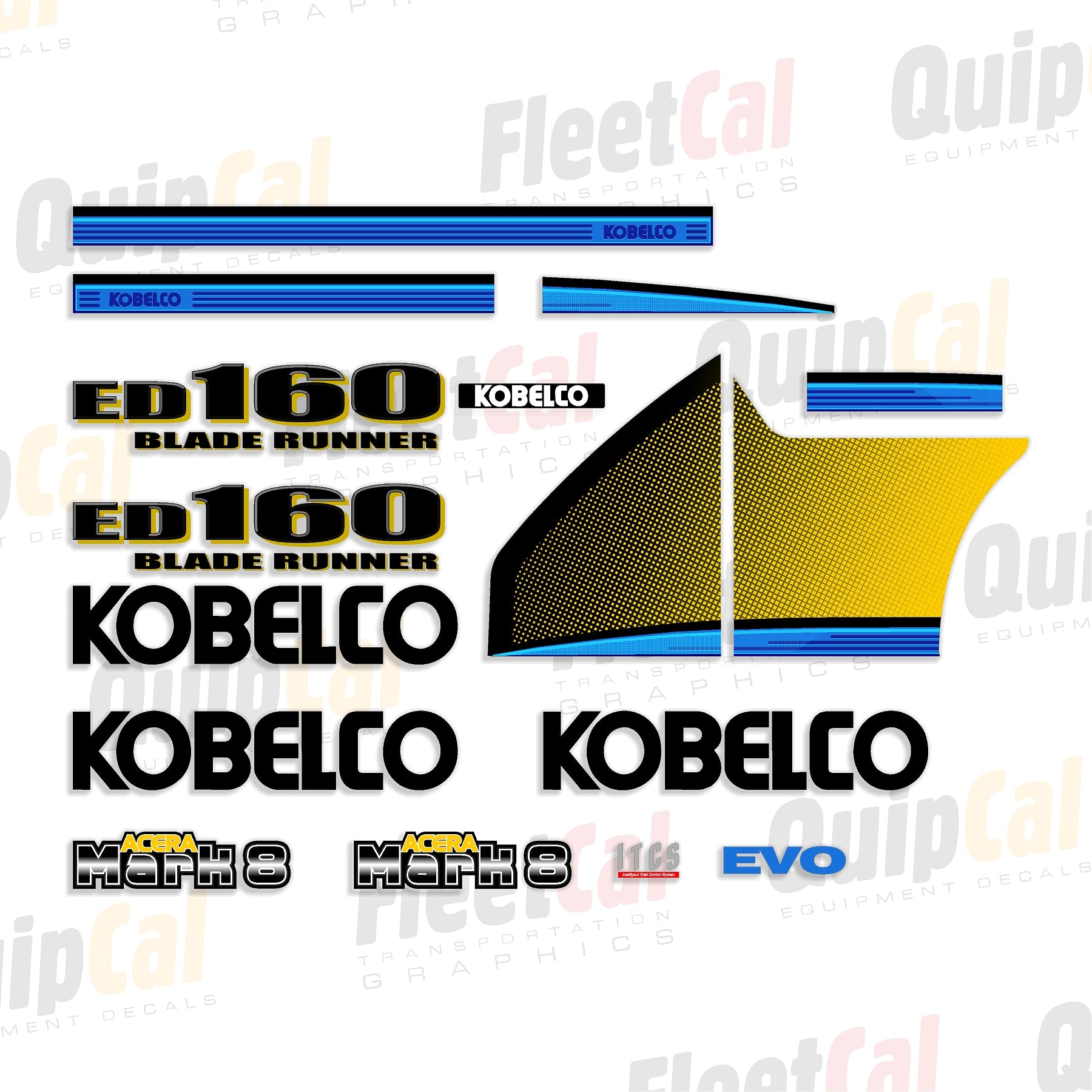Kobelco ED160 Mark 8 Blade Runner Marking Decal Set – Truck and ...