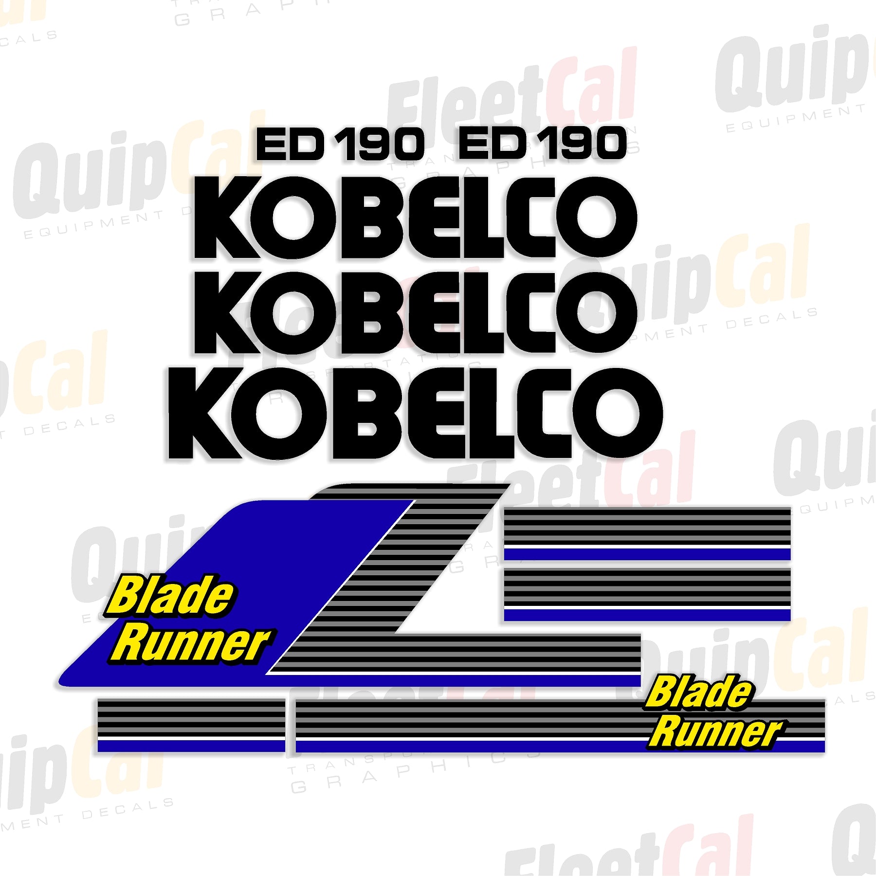 Kobelco ED190 Blade Runner Marking Decal Set – Truck and Equipment Decals