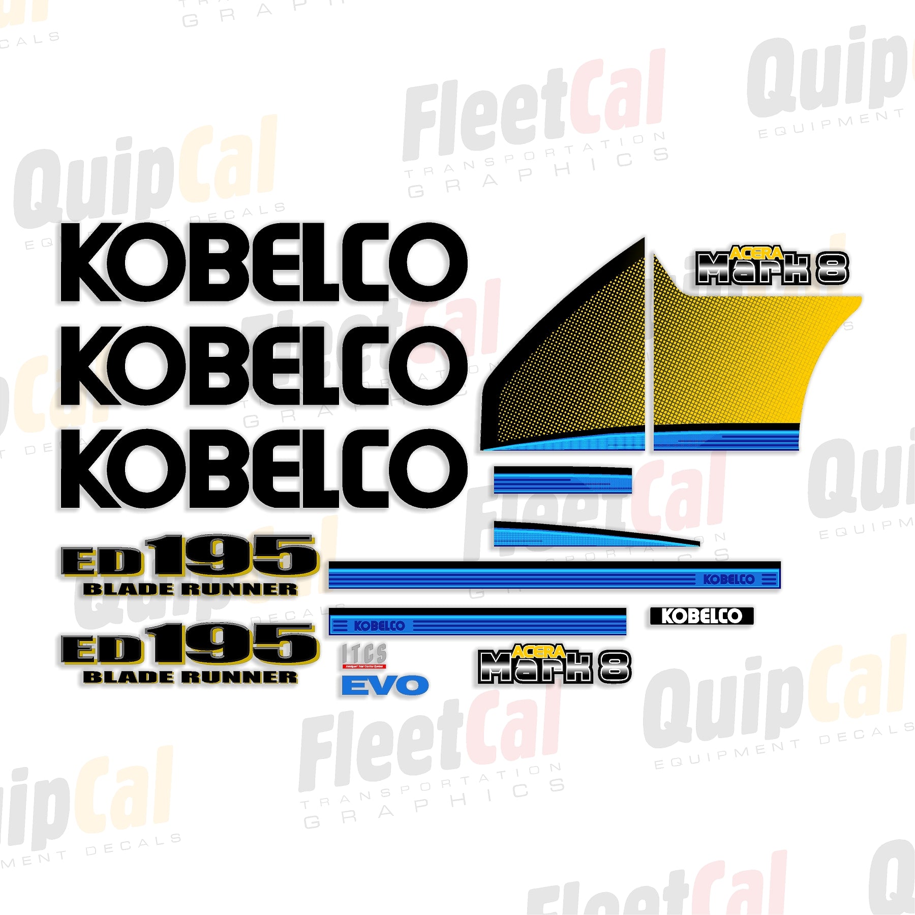 Kobelco ED195 Blade Runner Mark 8 Marking Decal Set – Truck and ...