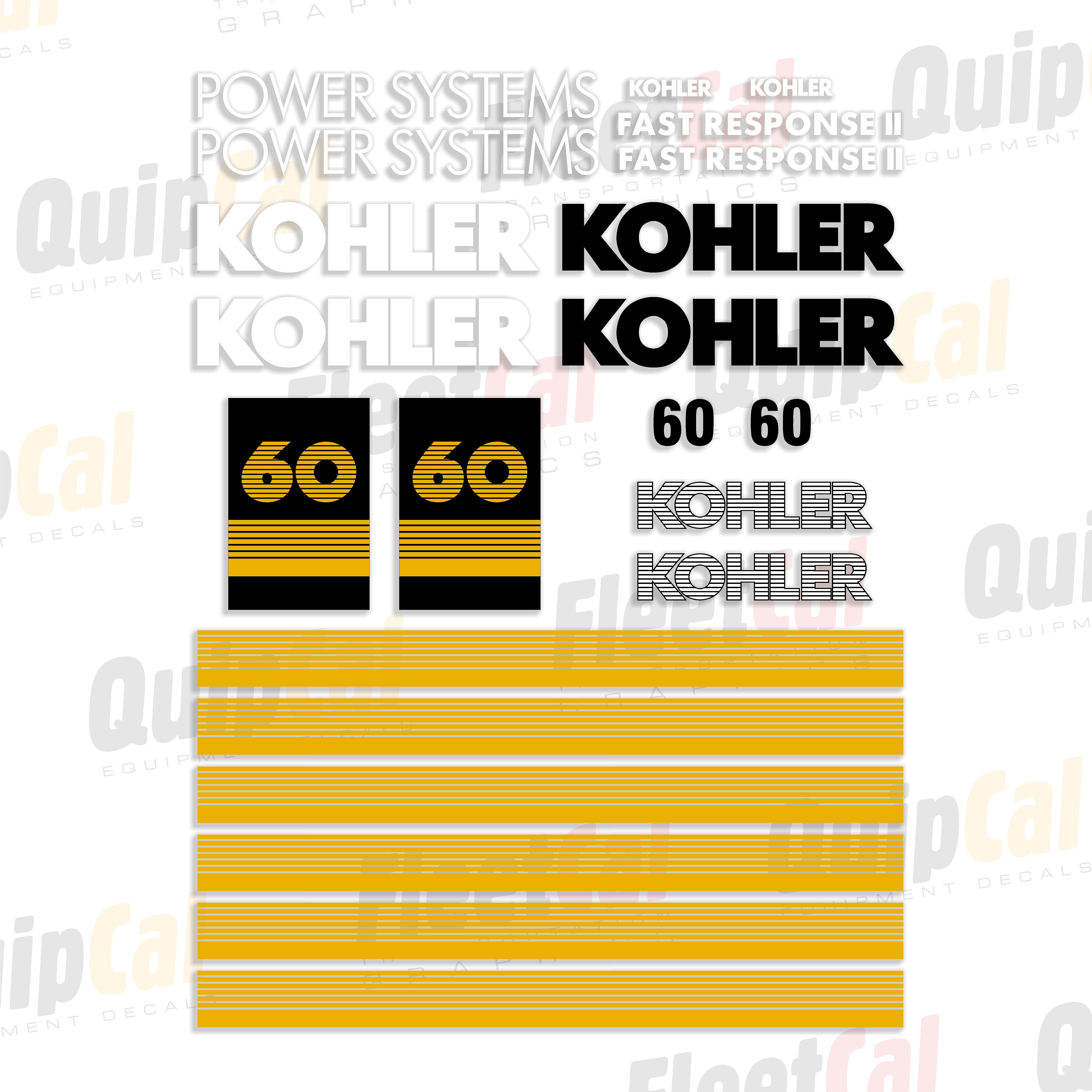 Kohler 60 Generator Marking Decal Set – Truck and Equipment Decals