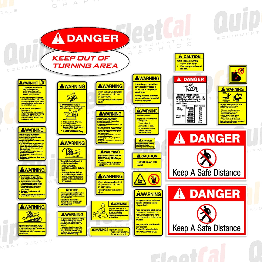 Komatsu Crawler Haul Truck Safety Decal Set – Truck and Equipment Decals