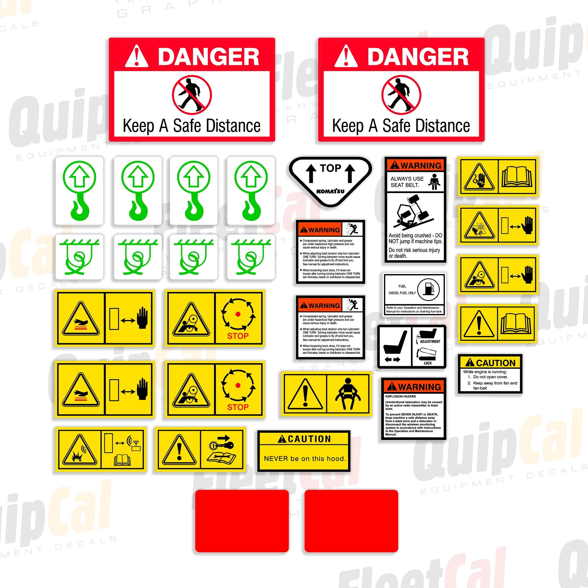 Komatsu Dozer Safety & Warning Decal Set – Truck and Equipment Decals