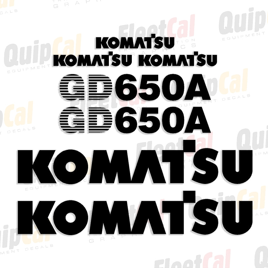 Komatsu GD650A Grader Marking Decal Set – Truck and Equipment Decals