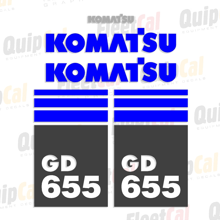Komatsu GD655-5 Grader Marking Decal Set – Truck and Equipment Decals