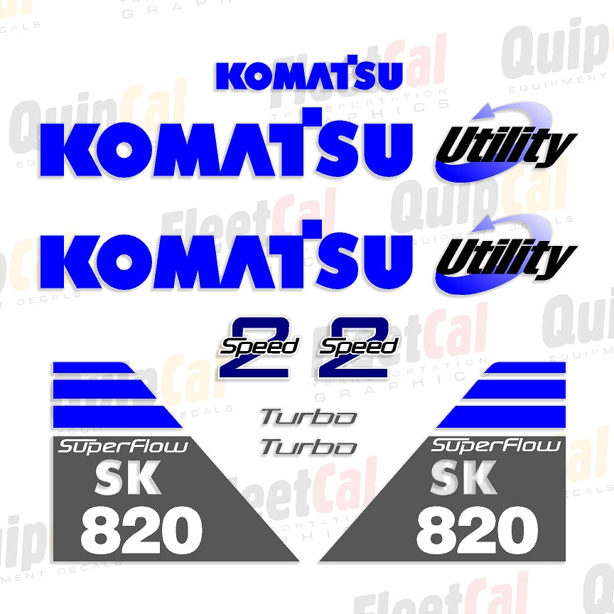 Komatsu SK820 Skid Loader Marking Decal Set – Truck and Equipment Decals