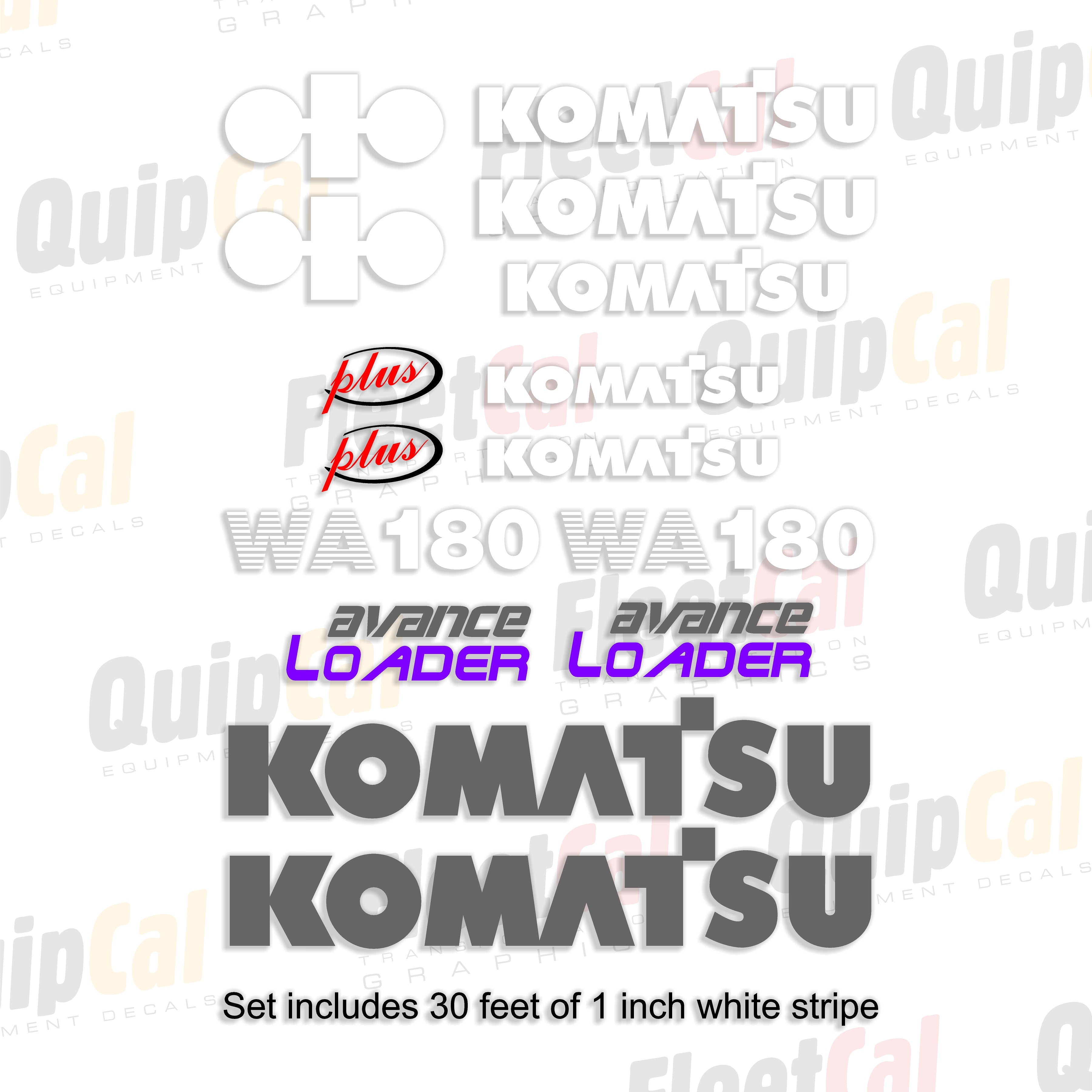 Komatsu WA180-1 Wheel Loader Marking Decal Set – Truck and Equipment Decals