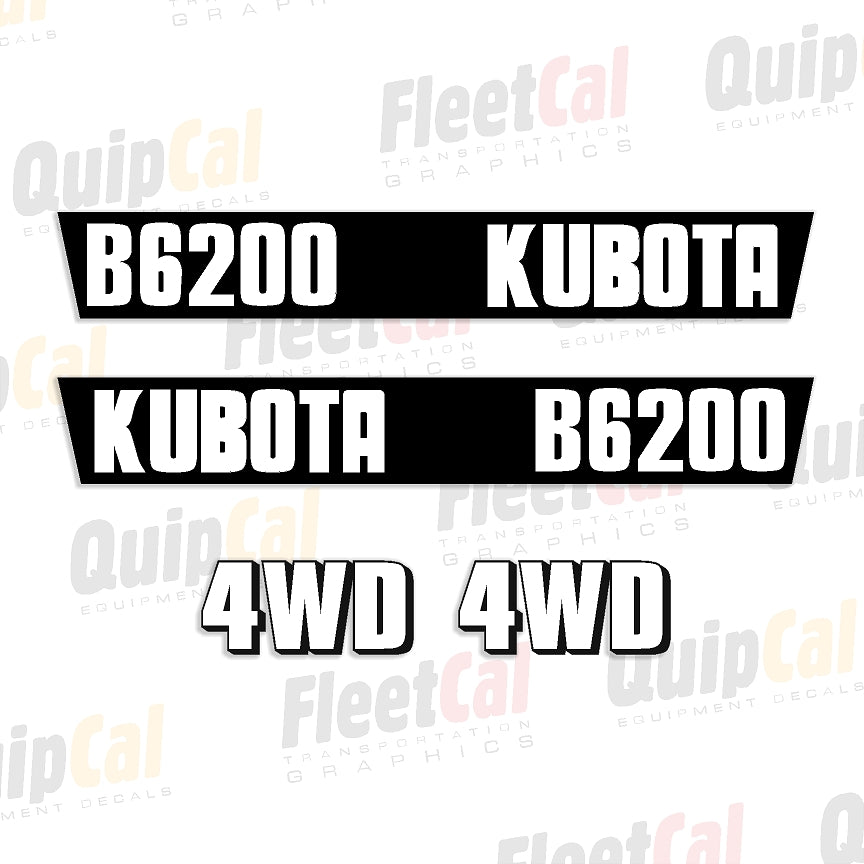 Kubota B6200 Tractor Marking Decal Set – Truck and Equipment Decals