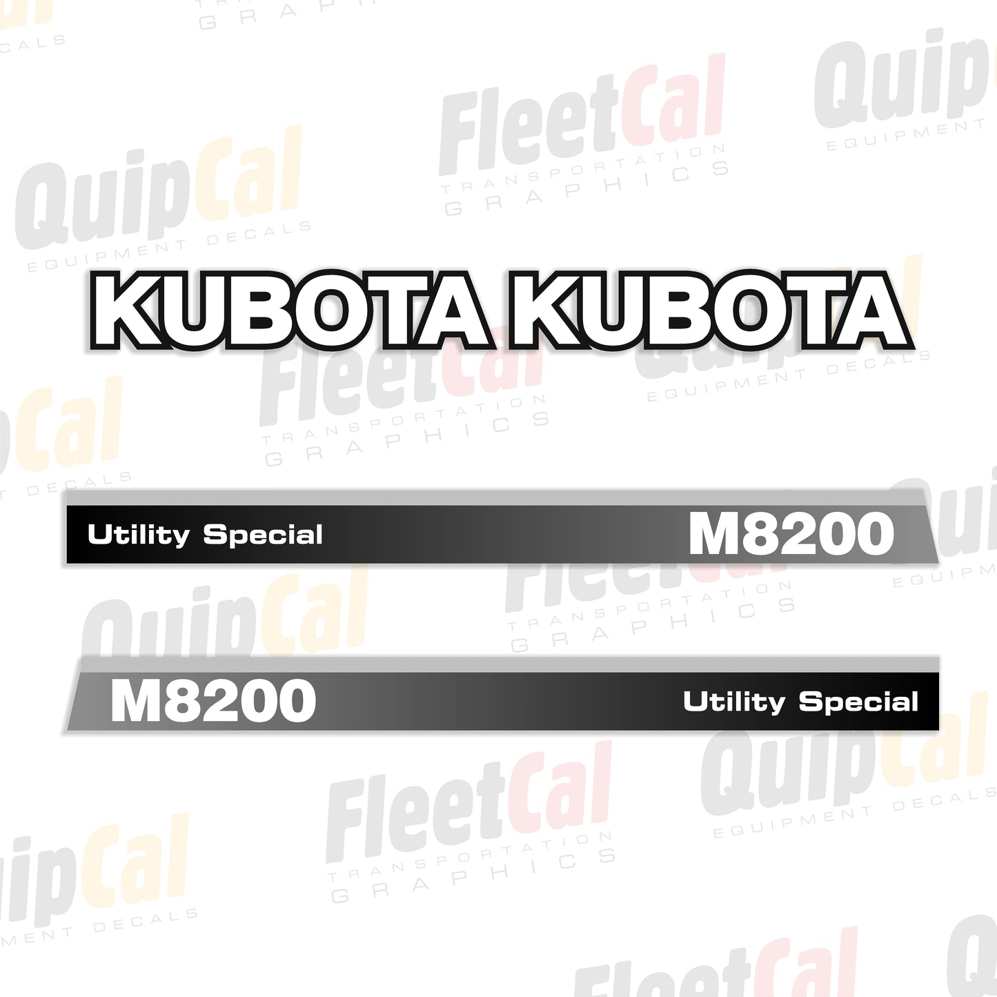Kubota M8200 Utility Special Tractor Hood Marking Decal Set – Truck and ...