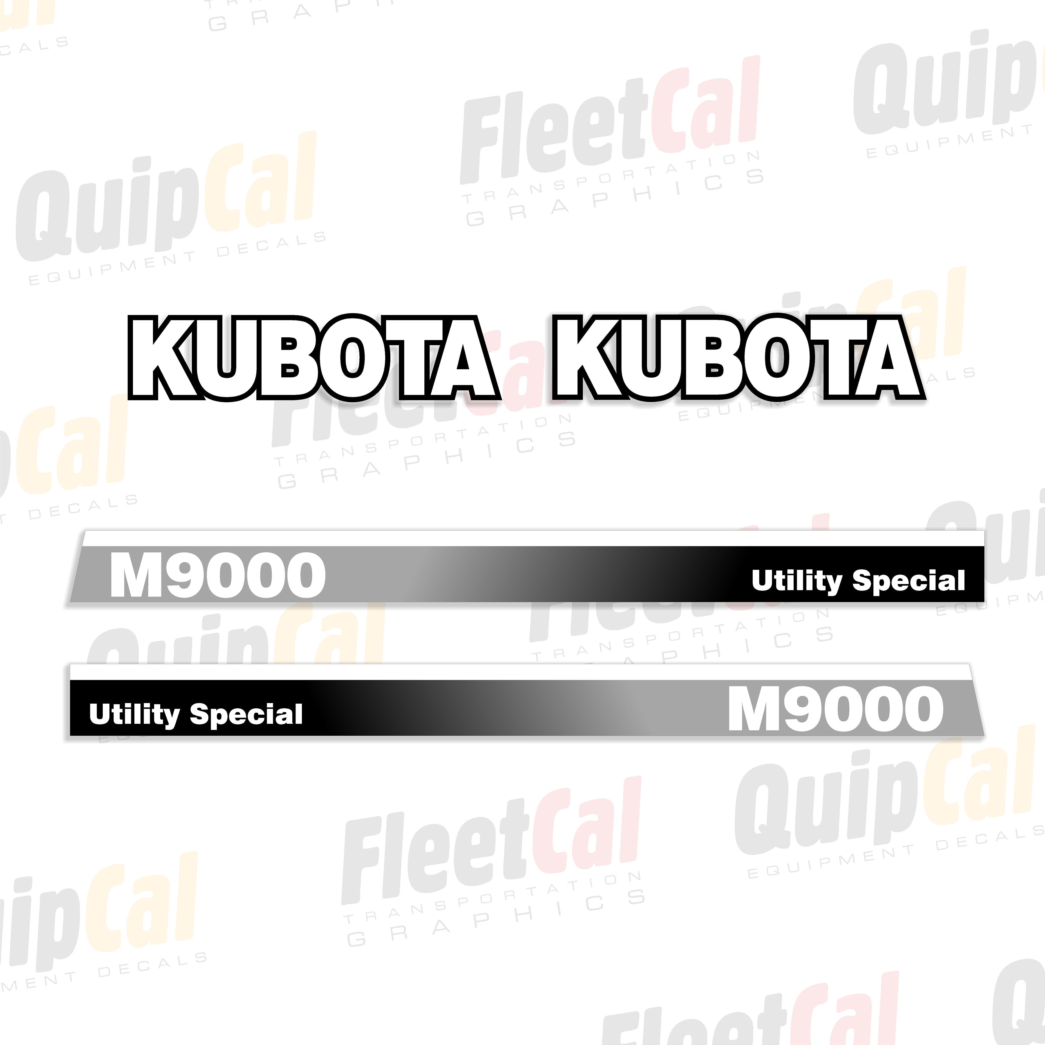 Kubota M9000 Utility Special Tractor Hood Marking Decal Set – Truck and ...