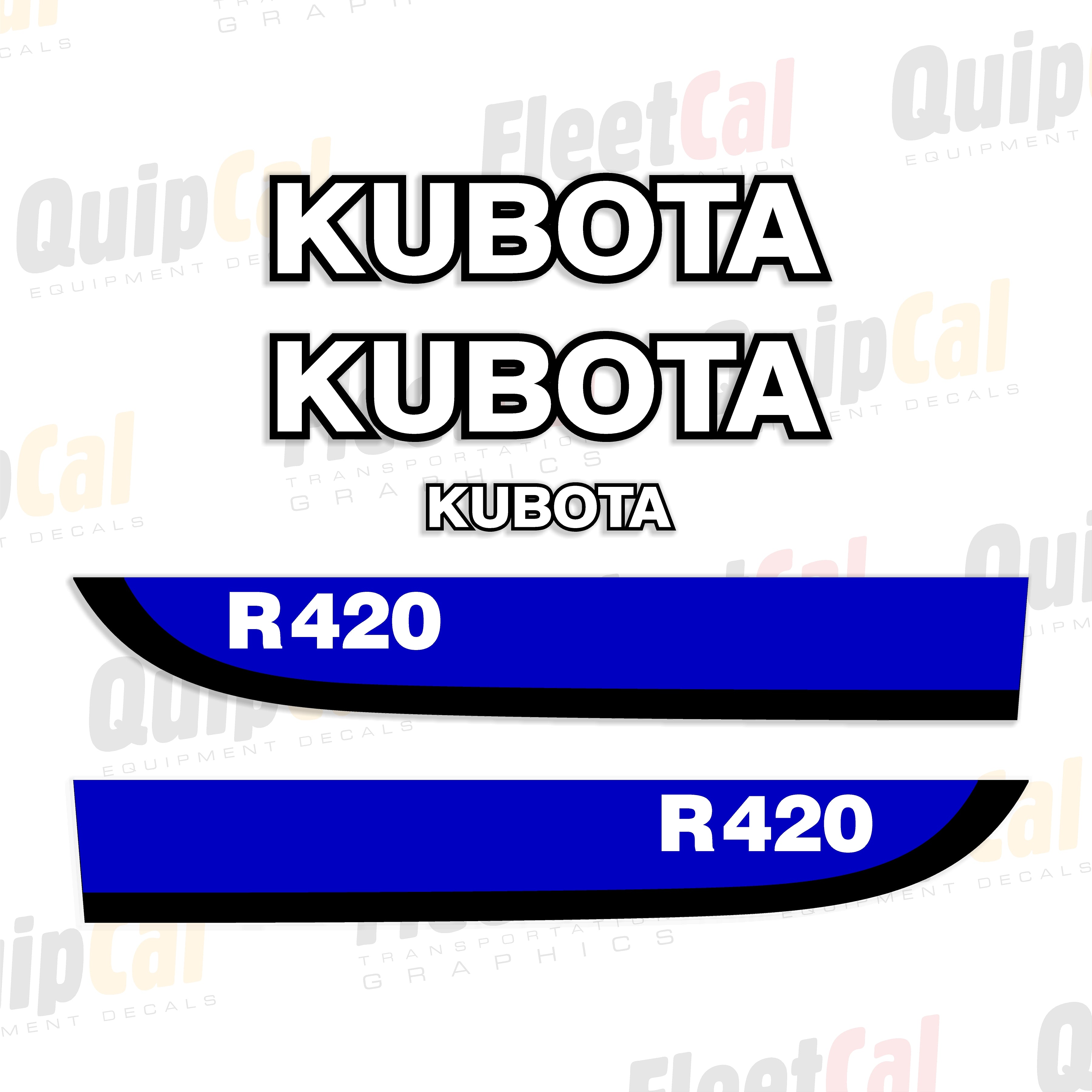 Kubota R420 Compact Wheel Loader Marking Decal Set – Truck and ...
