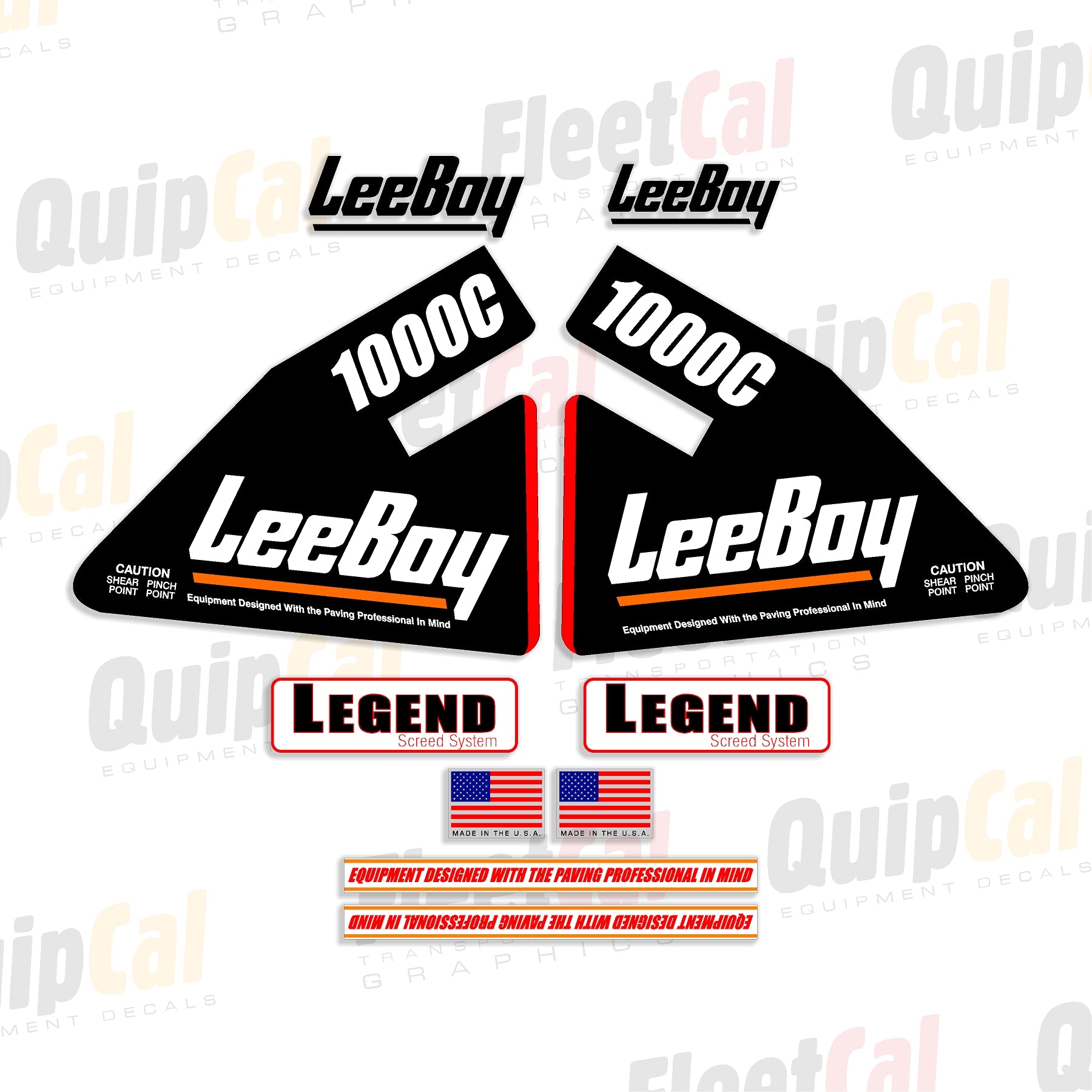 LeeBoy 1000C 2014 Model Paver Marking Decal Set – Truck and Equipment ...