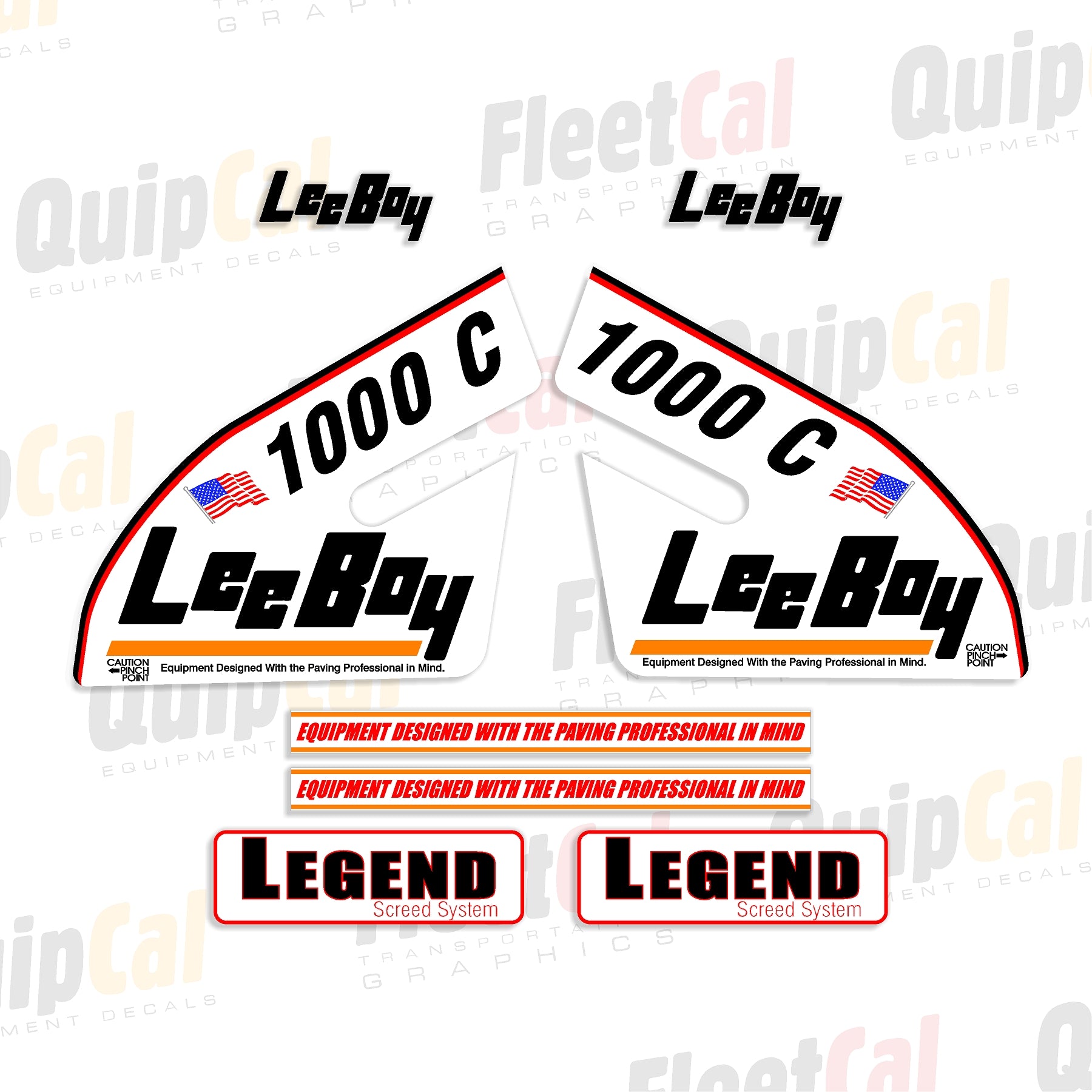 LeeBoy 1000C Paver Marking Decal Set – Truck and Equipment Decals