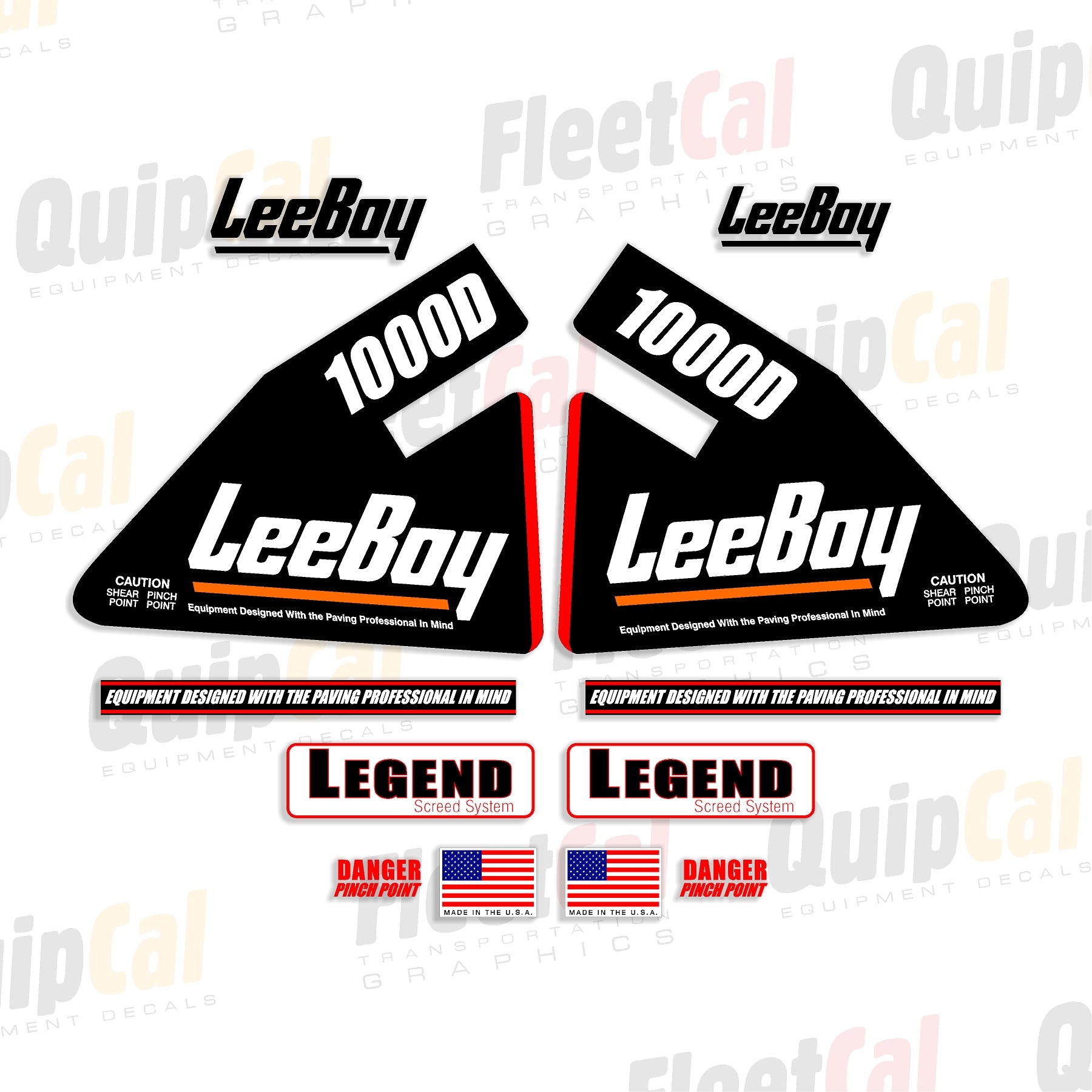 LeeBoy 1000D 2014 Model Paver Marking Decal Set – Truck and Equipment ...